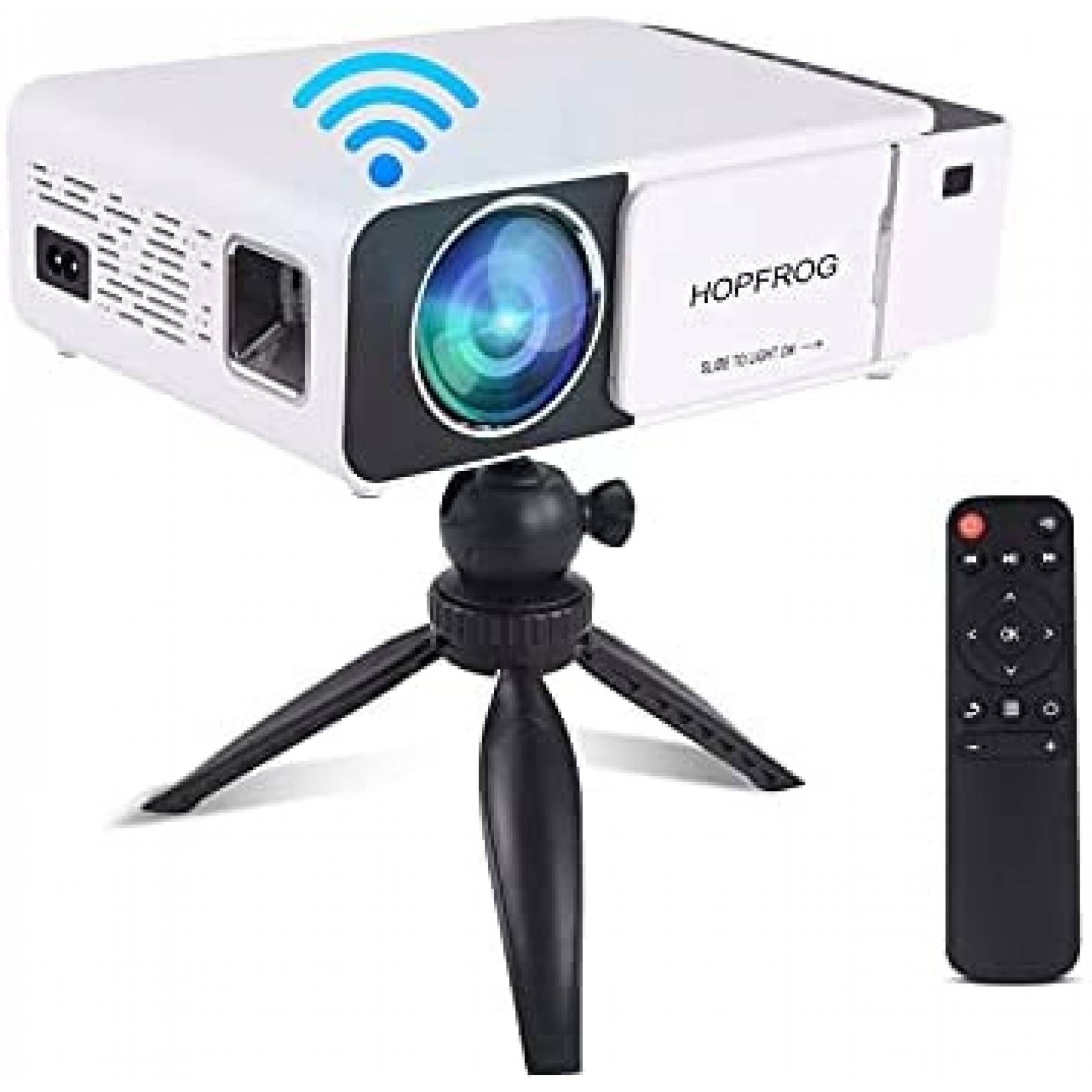 Proyector HOPFROG 1080P Wifi HDMI/USB/VGA c/Tripie -Blanco