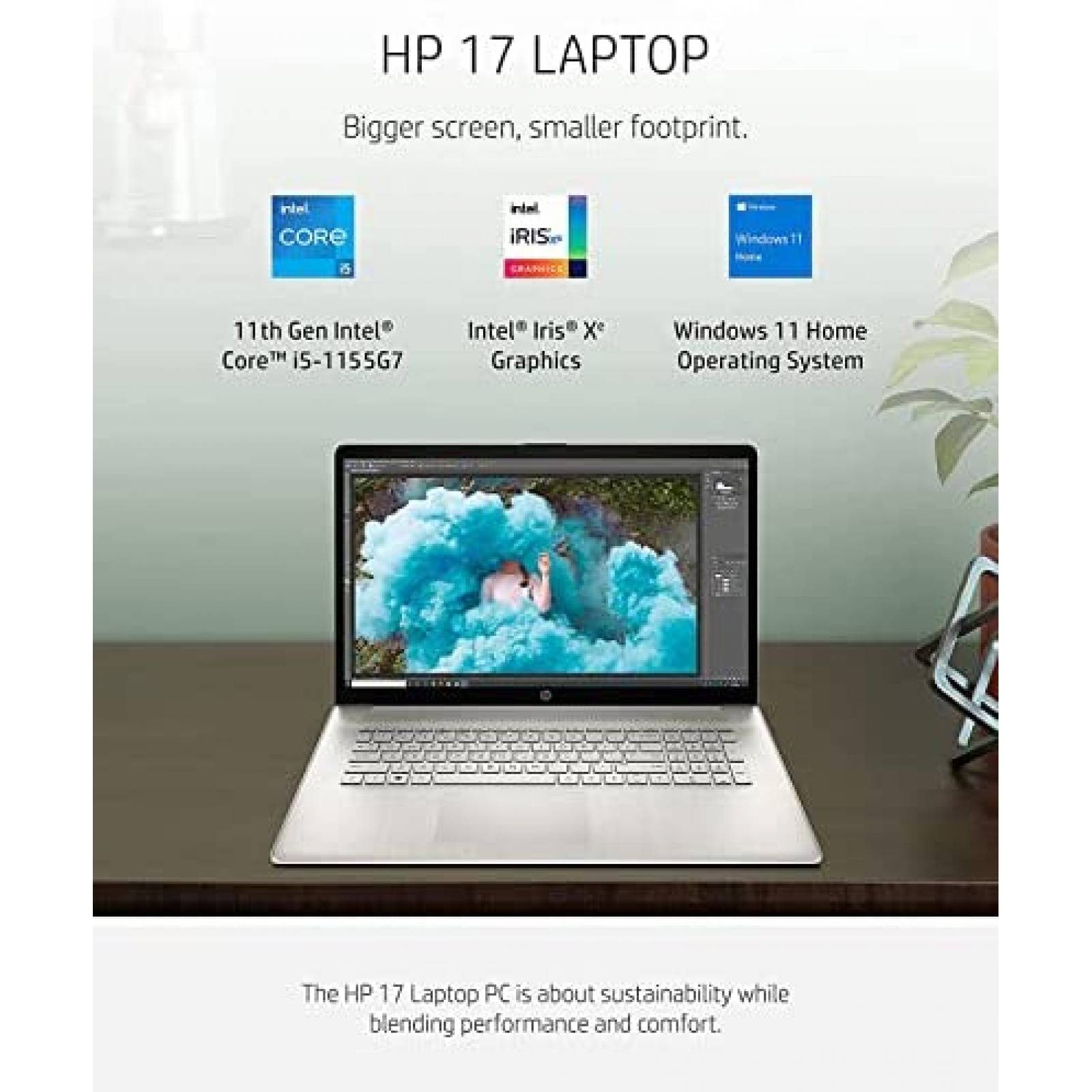 Laptop HP Pavillion 17.3'' Intel i5 20GB 1TB -Plata