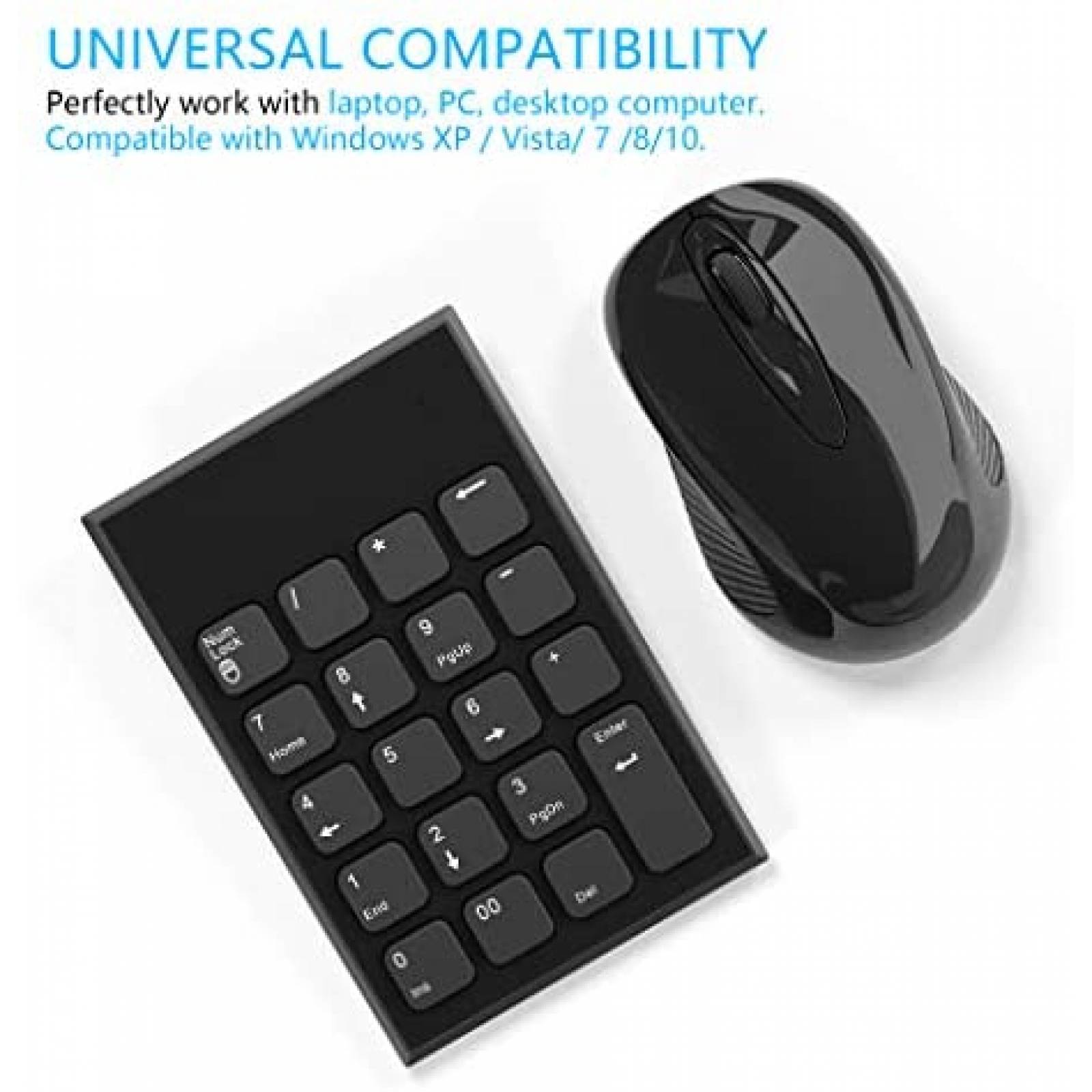 Combo Teclado Numerico y Mouse Yeemie Pro Bluetooth -Negro