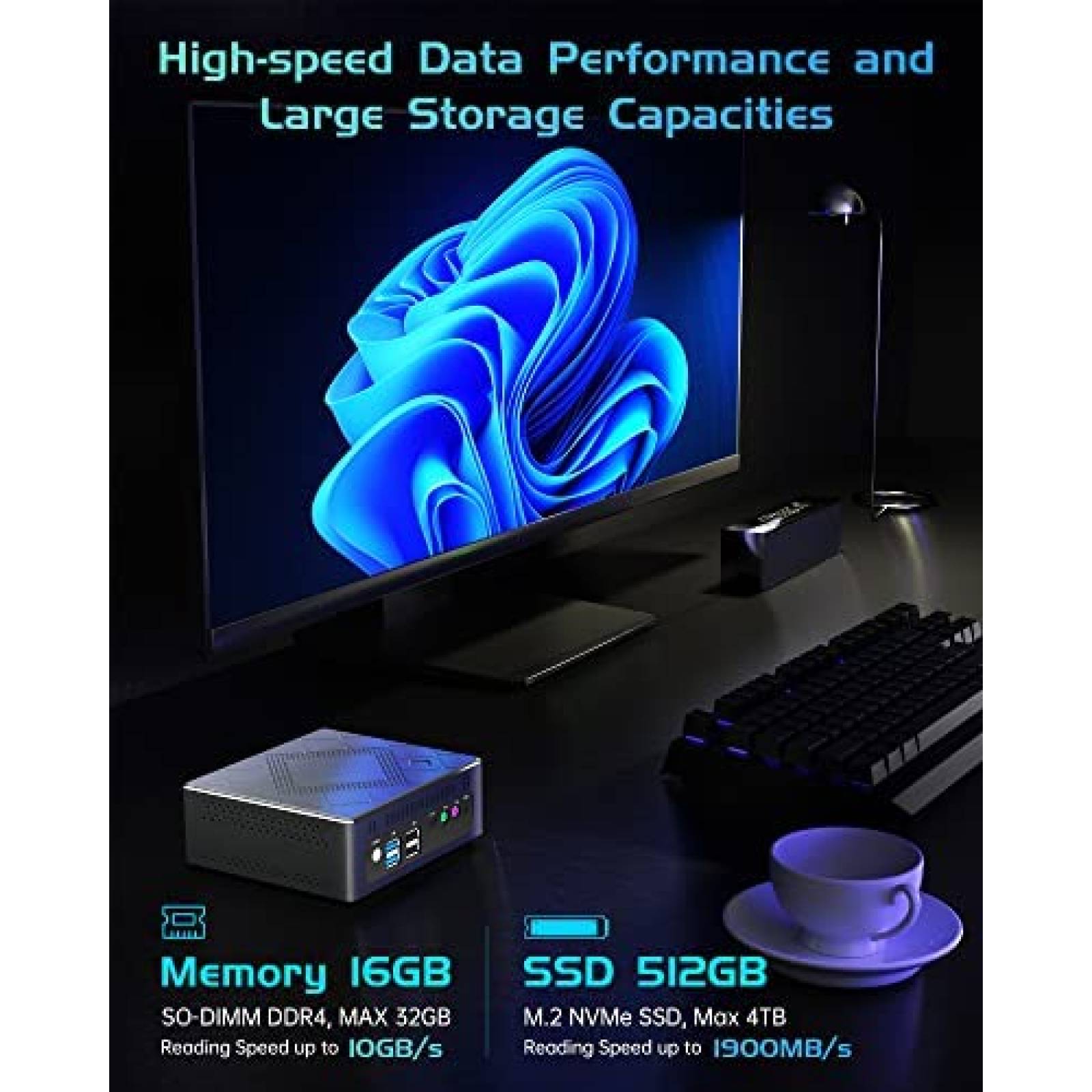 Mini PC OUVISLITE i5-8279U 6GB RAM 512GB SSD Windows 11 Pro