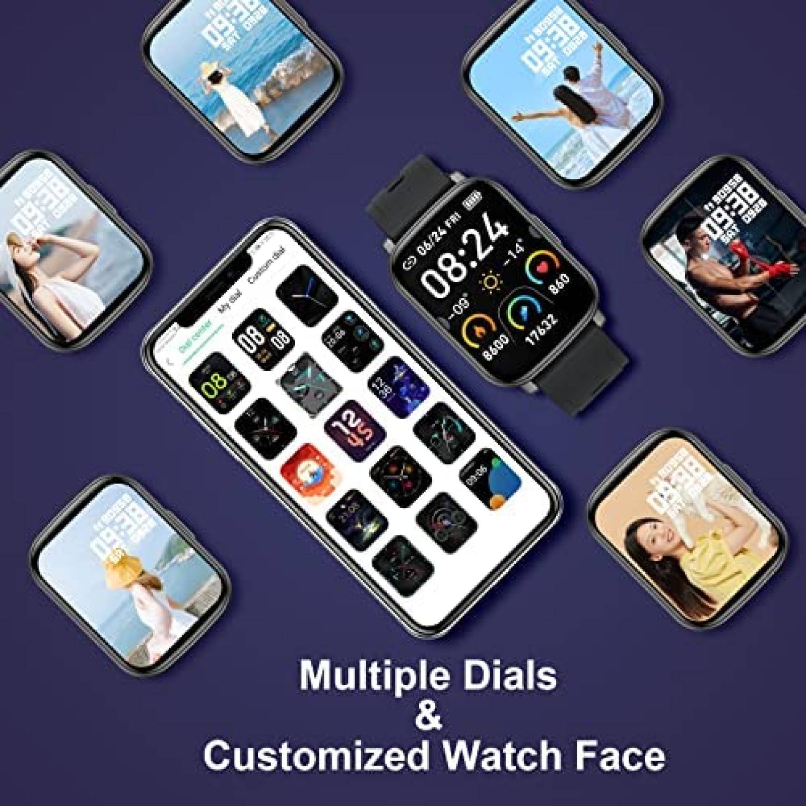 Smartwatch Fitness Donerton de 1.65'' TFT IP68 -Negro