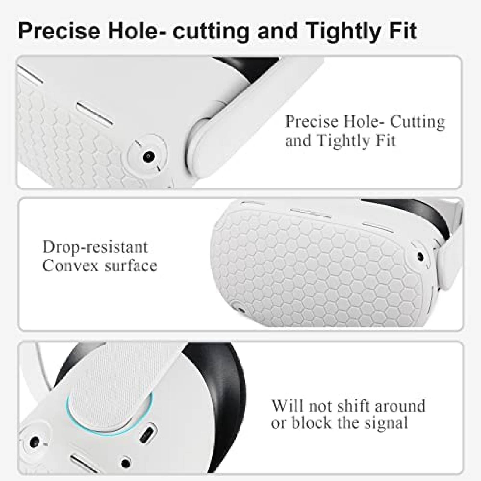 Protector Frontal YRXVW de Silicon p/Oculus Quest 2 -Blanco