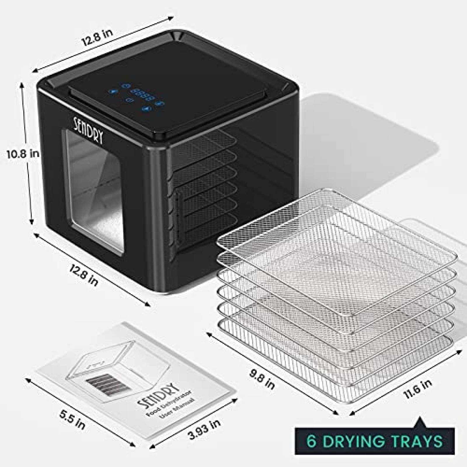 Deshidratador de Alimentos SENDRY 6 Parrillas Control Touch