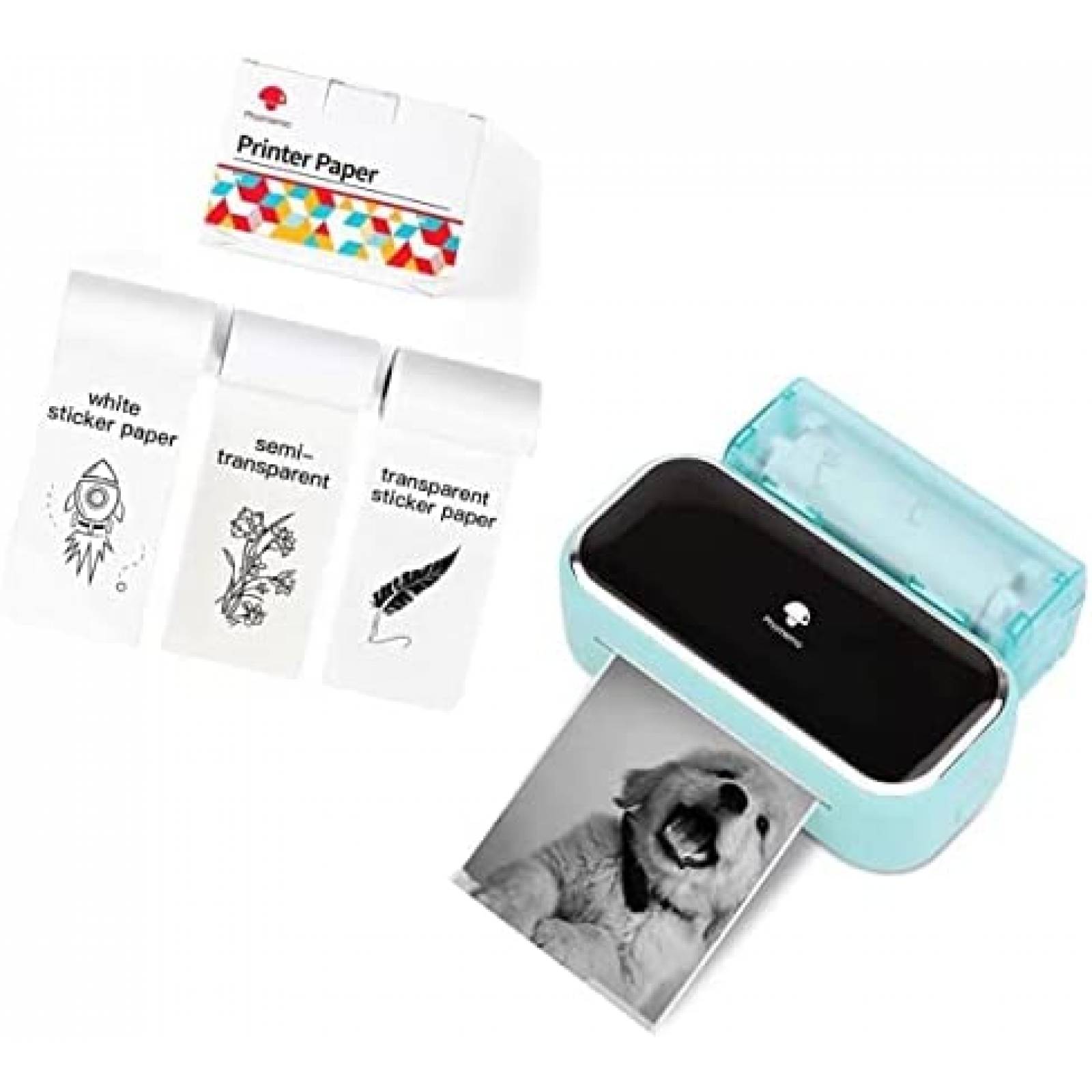 Mini Impresora Phomemo M03 Blanco y Negro -Turquesa
