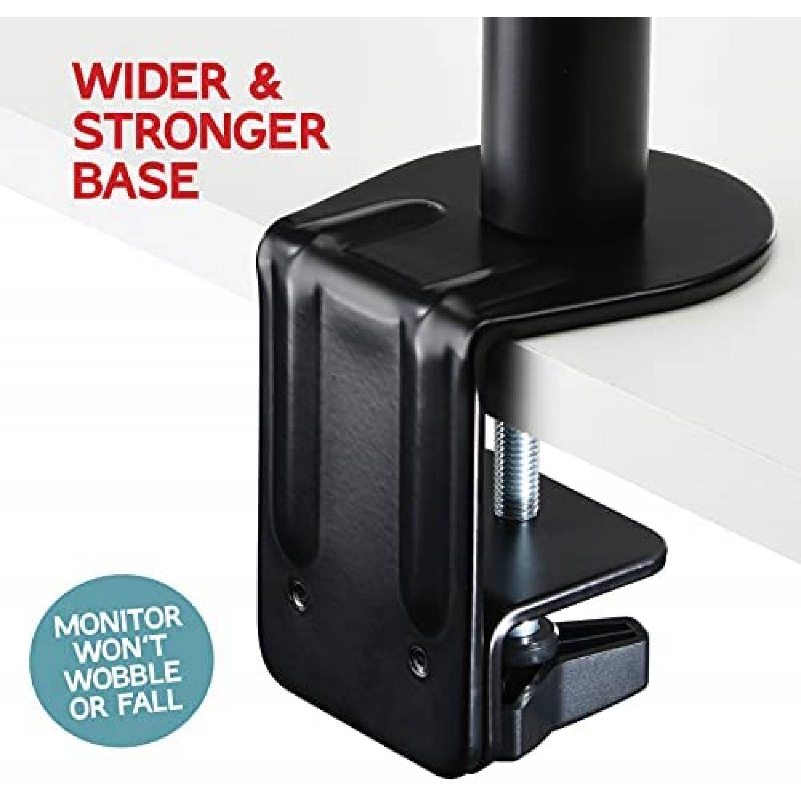 Soporte monitor Quarx Dual brazo 32" dos monitores -Negro
