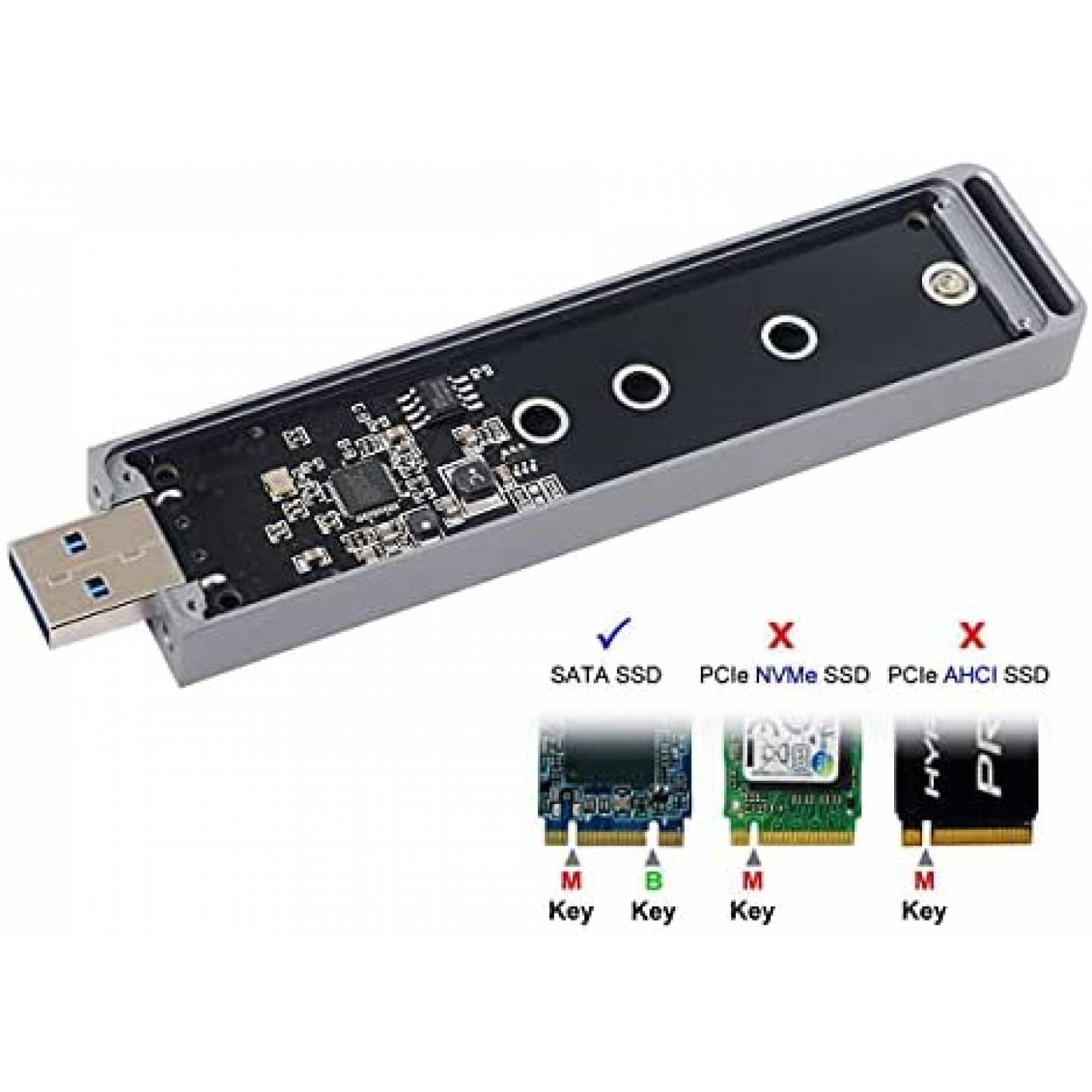 Adaptador Memoria NFHK NF-U3-037 Externo PCBA USB 3.0 -Gris