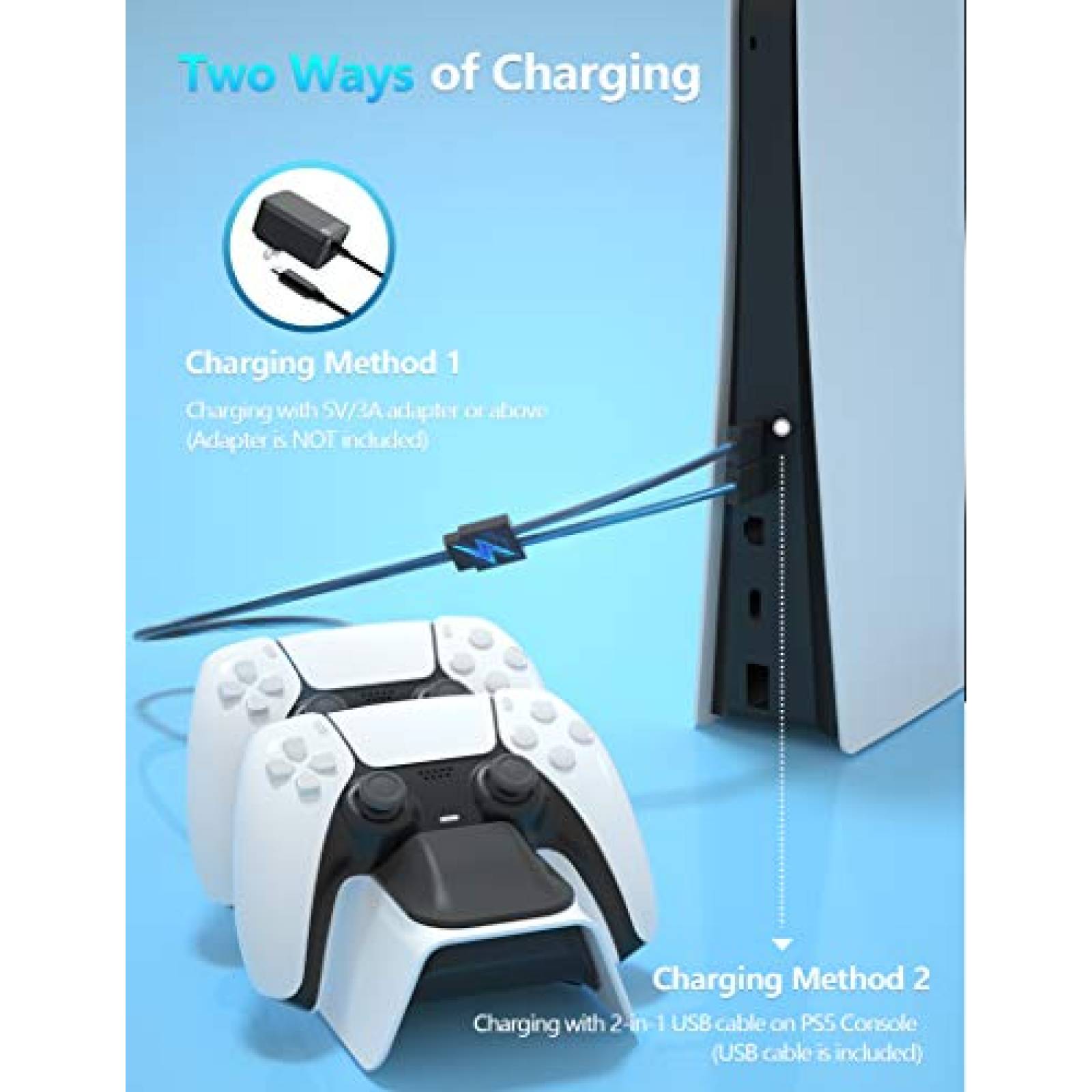 Stand para control PS5 Kasmotion con cargador -Blanco