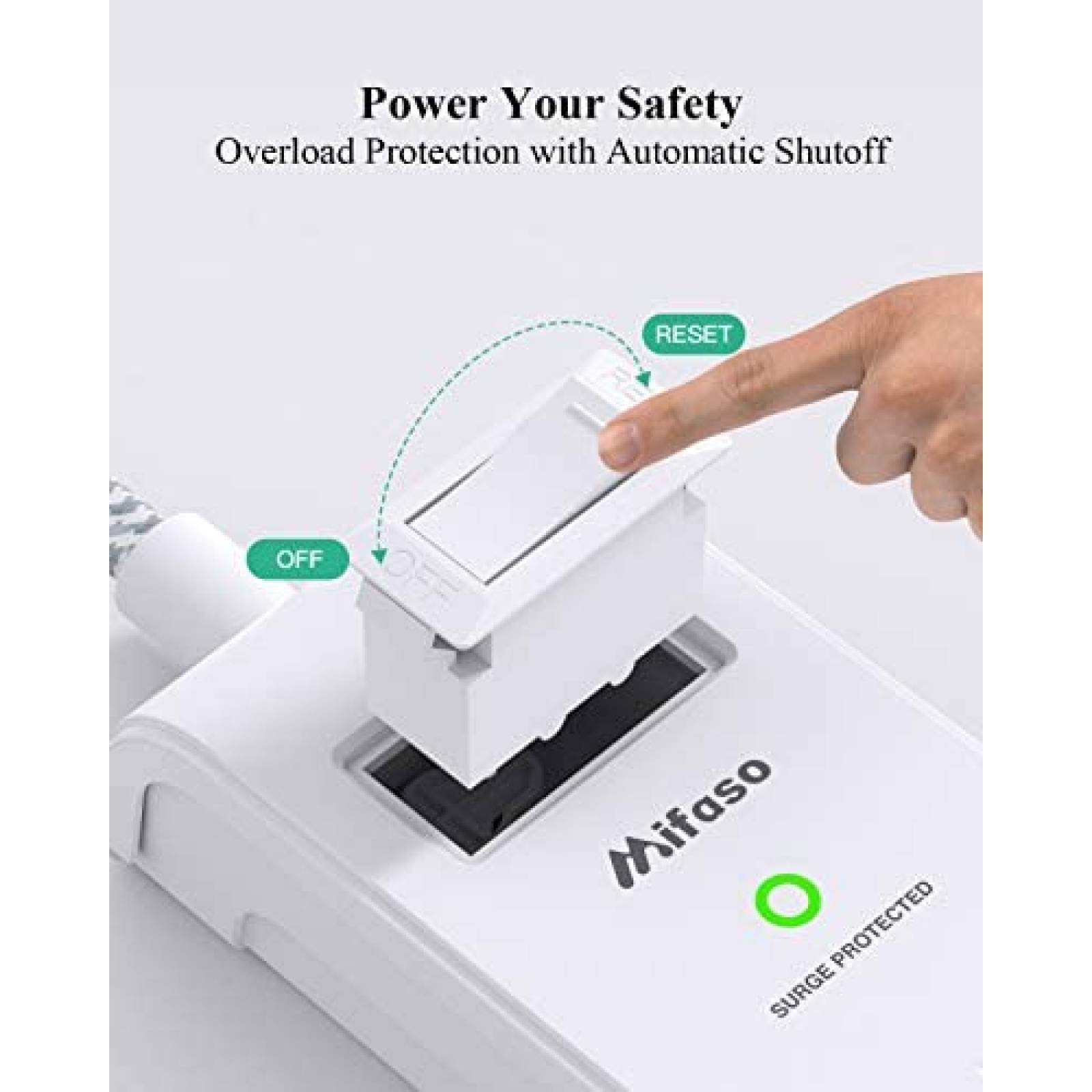 Regletas de alimentacion Mifaso Paquete de 2 -Blanco