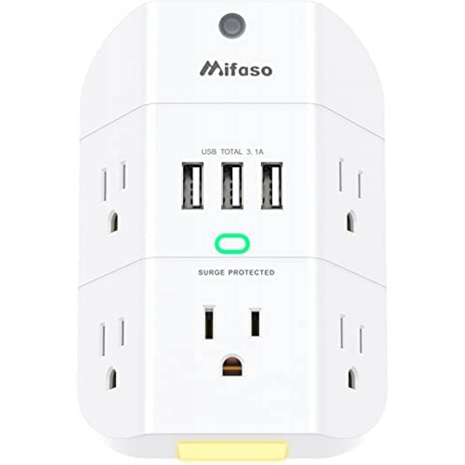 Tira de alimentacion Mifaso 5 salidas 3 puertos de carga USB