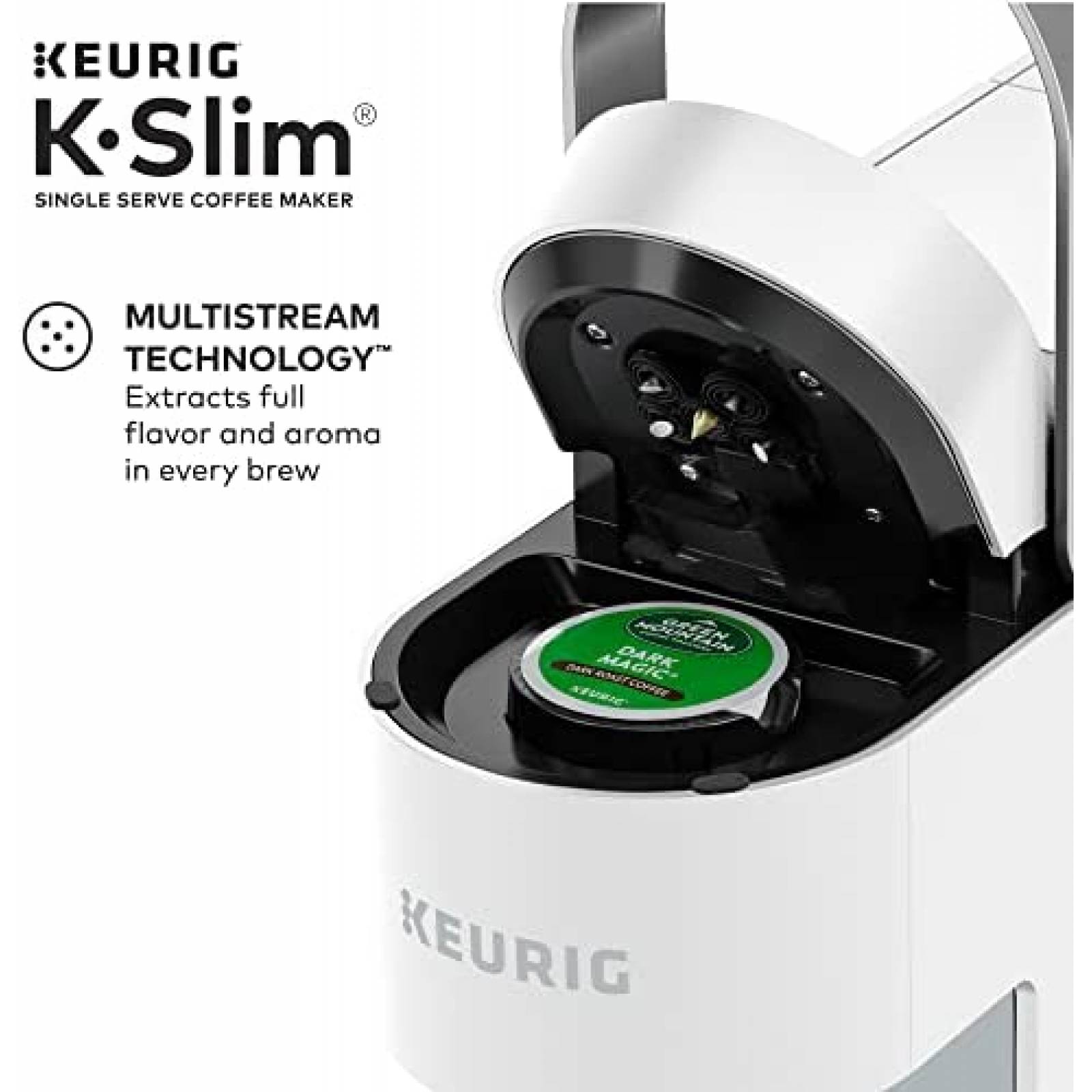 Cafetera Keurig K-Slim K-Cup Pod 1 Taza -Blanco