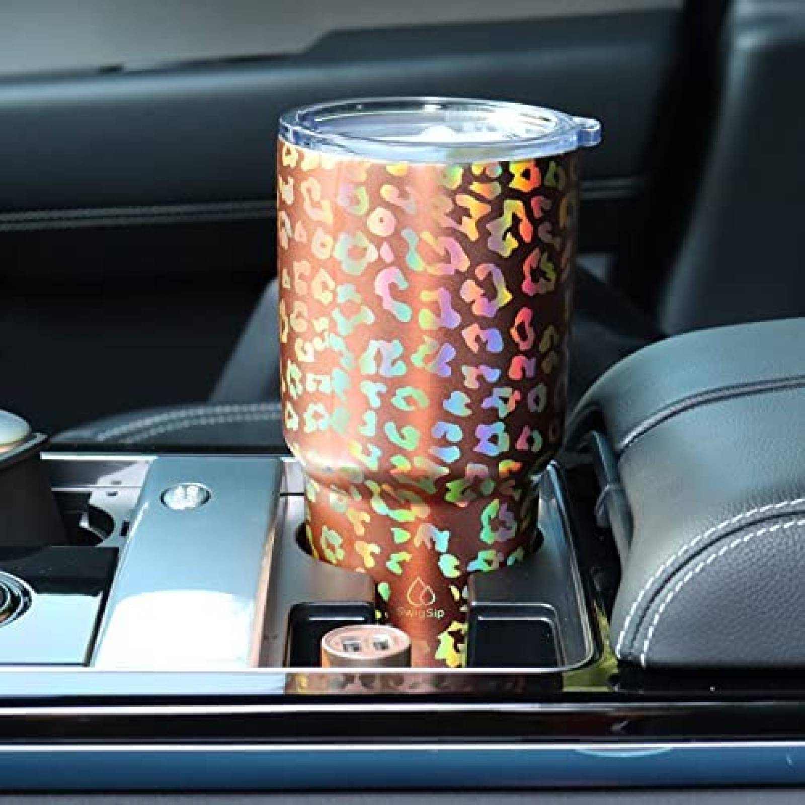 Termo con Tapa Swig Sip 900ml Animal Print -Oro Rosa