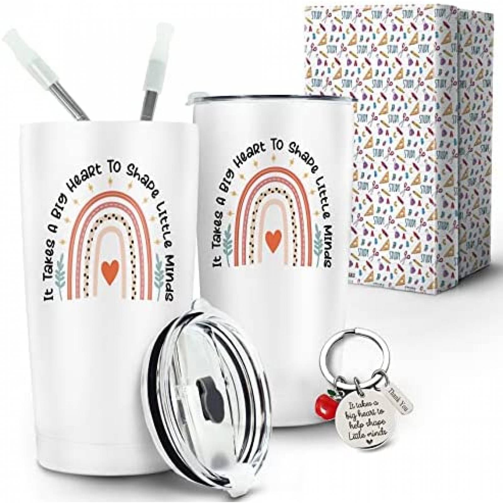 Termos con Popote y Tapa SANDJEST 600ml Acero Inoxidable