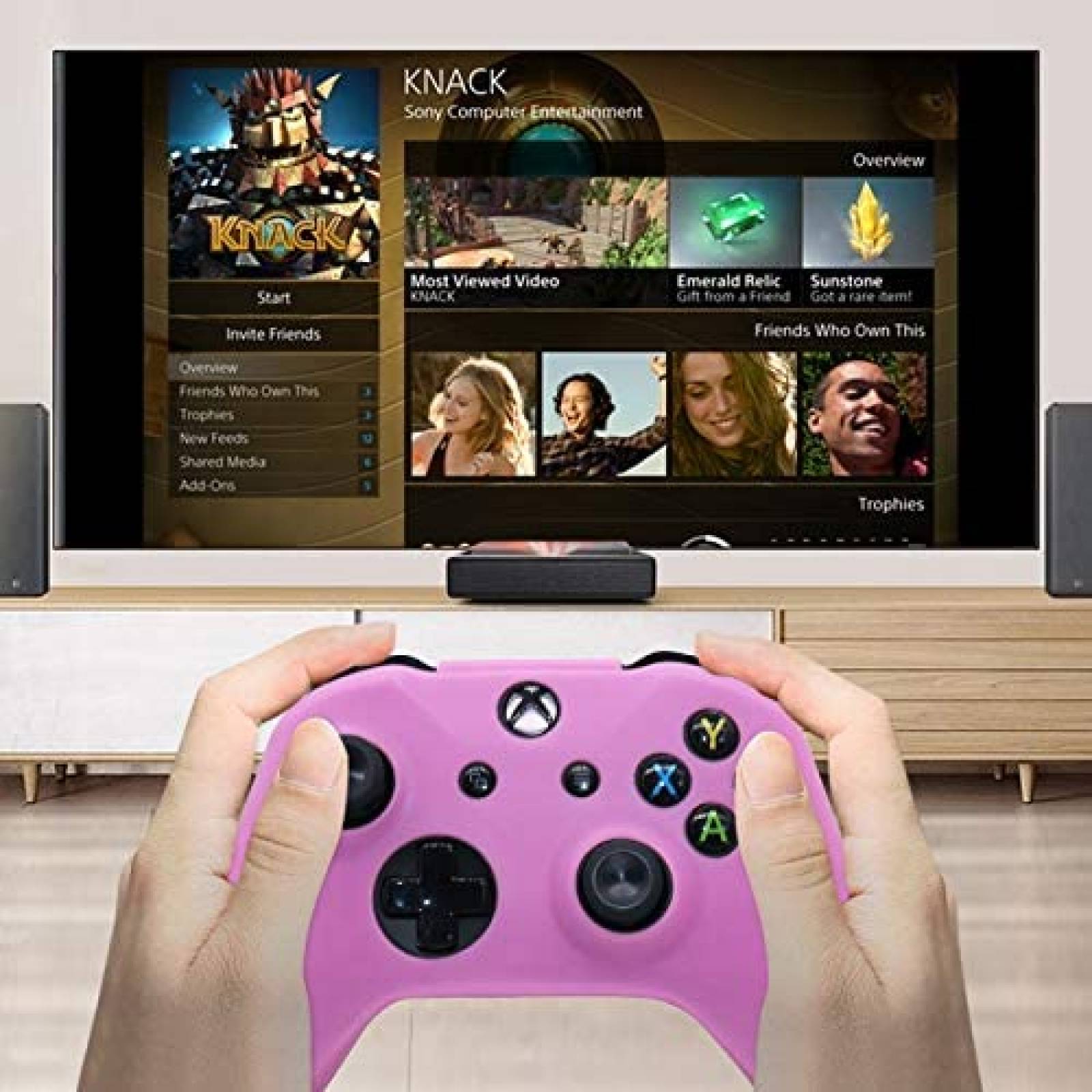 Cubierta control Xbox One S/X HLRAO de silicon -Rosa