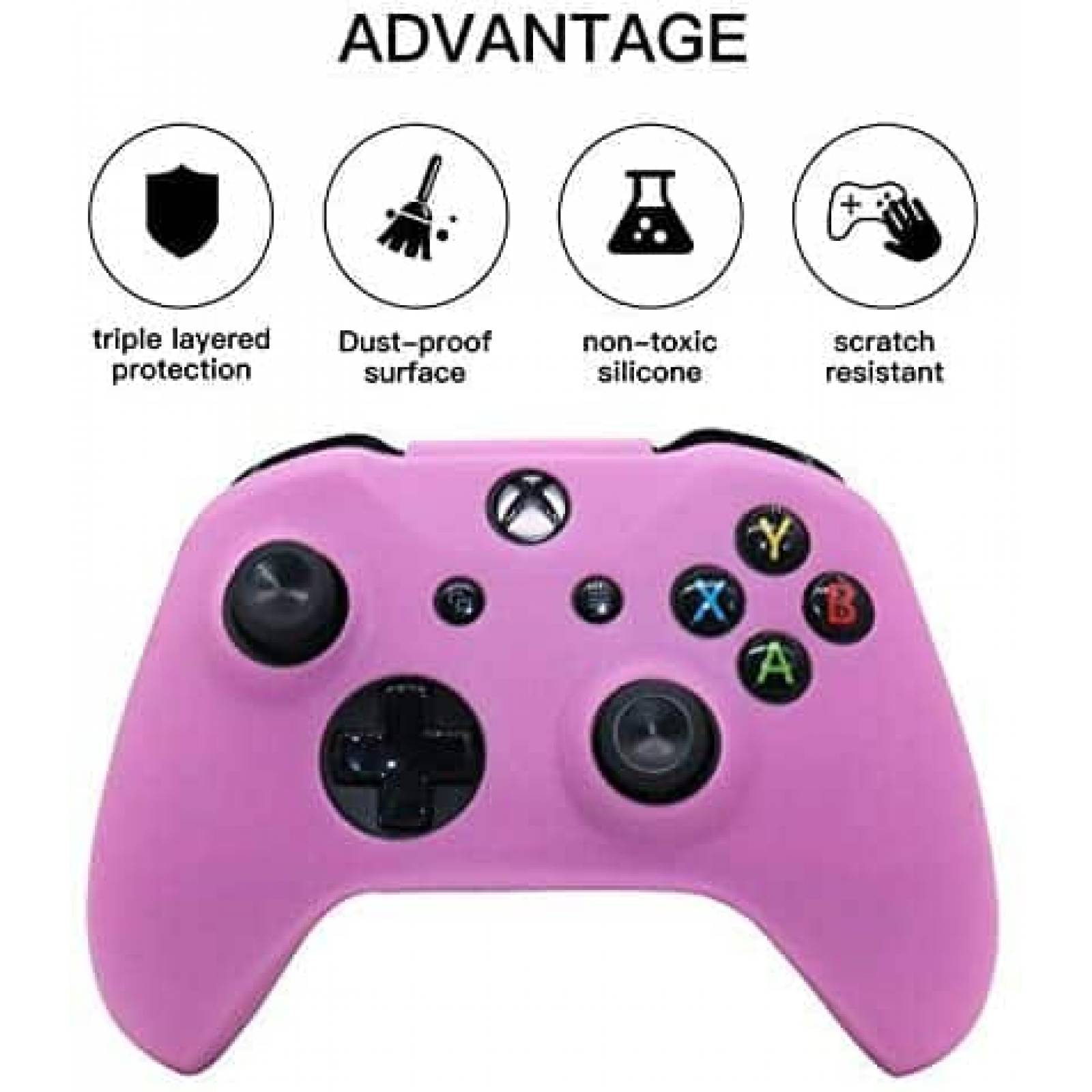 Cubierta control Xbox One S/X HLRAO de silicon -Rosa