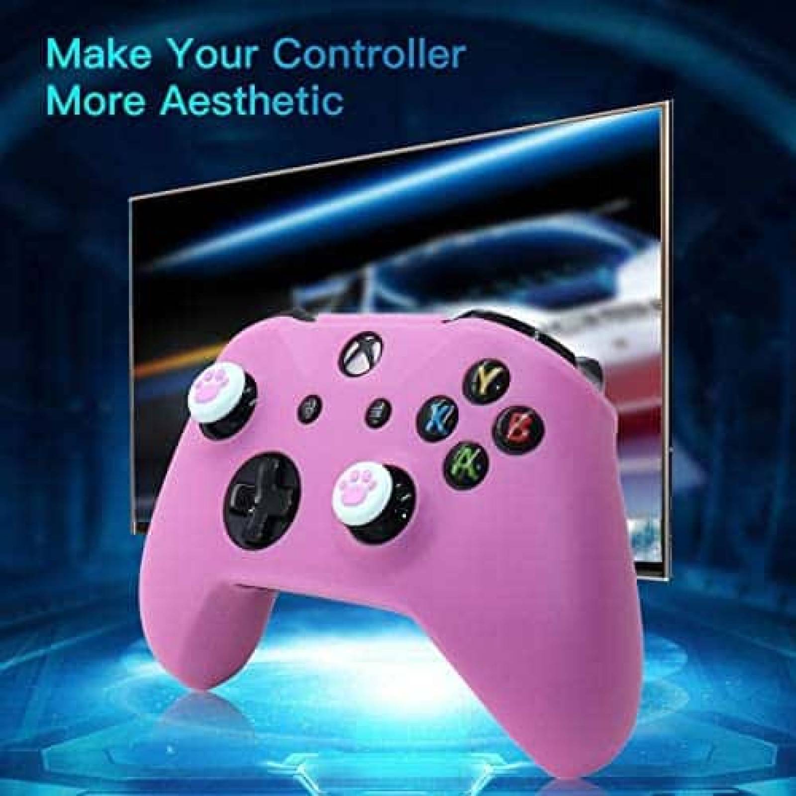 Cubierta control Xbox One S/X HLRAO de silicon -Rosa