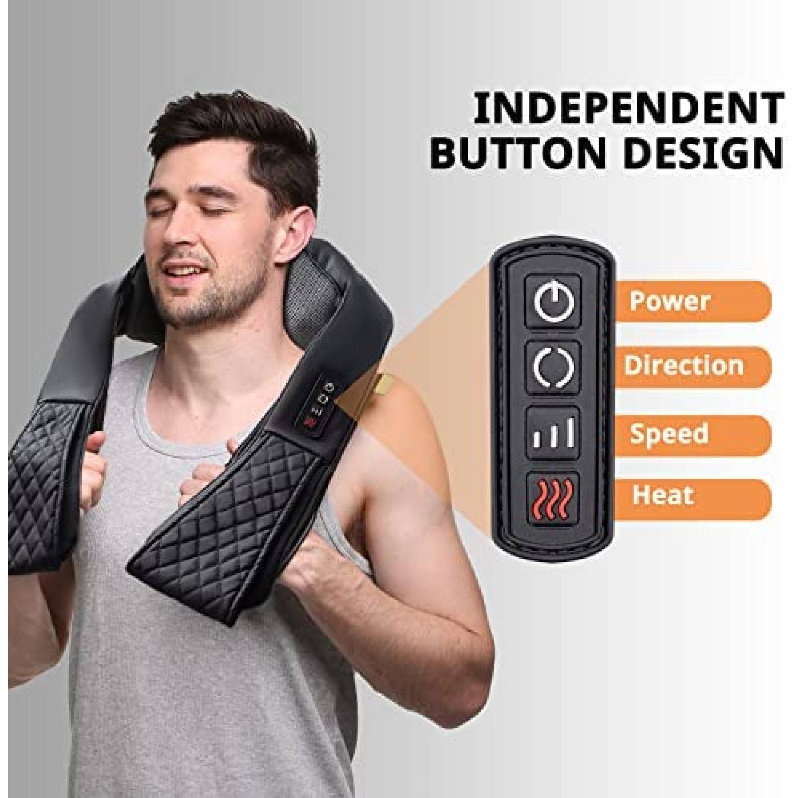 Masajeador Shiatsu Mynt para Hombros y Cuello -Negro