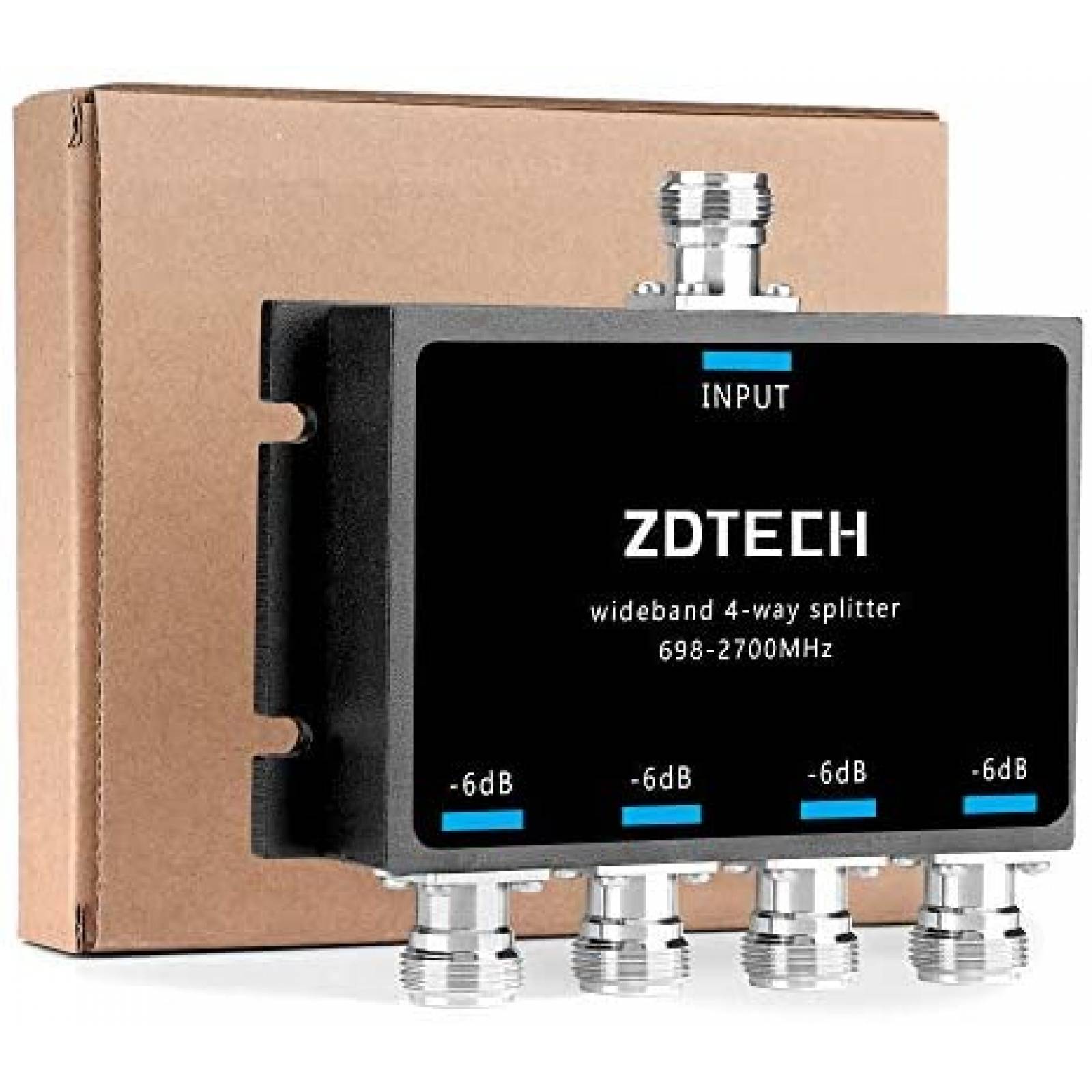 Splitter ZDTECH de 4 Vias Conector Hembra Tipo N -Negro