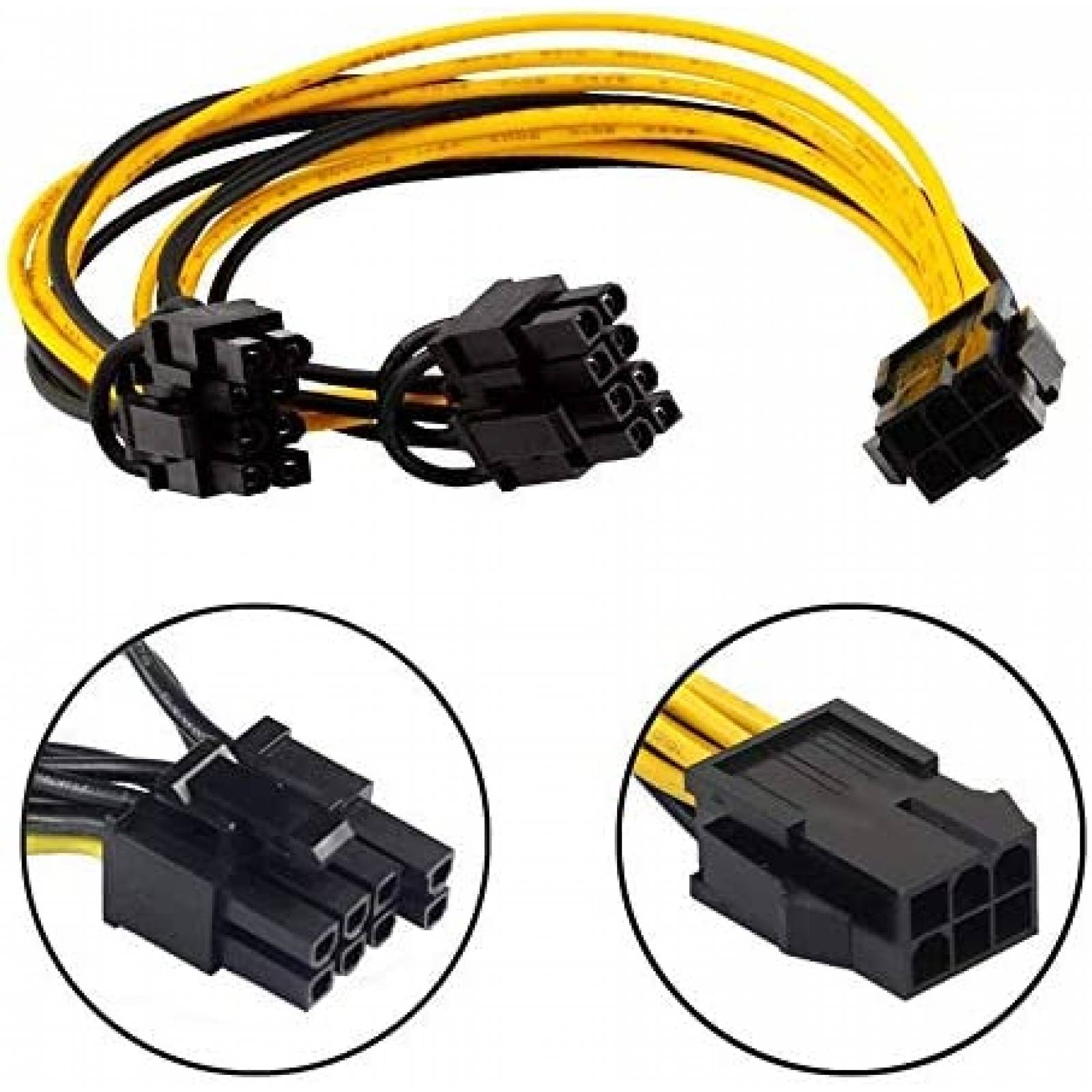 Adaptador Endless 6 Pzs PCIE 6 a 8 Pines Hembra-Macho -Negro