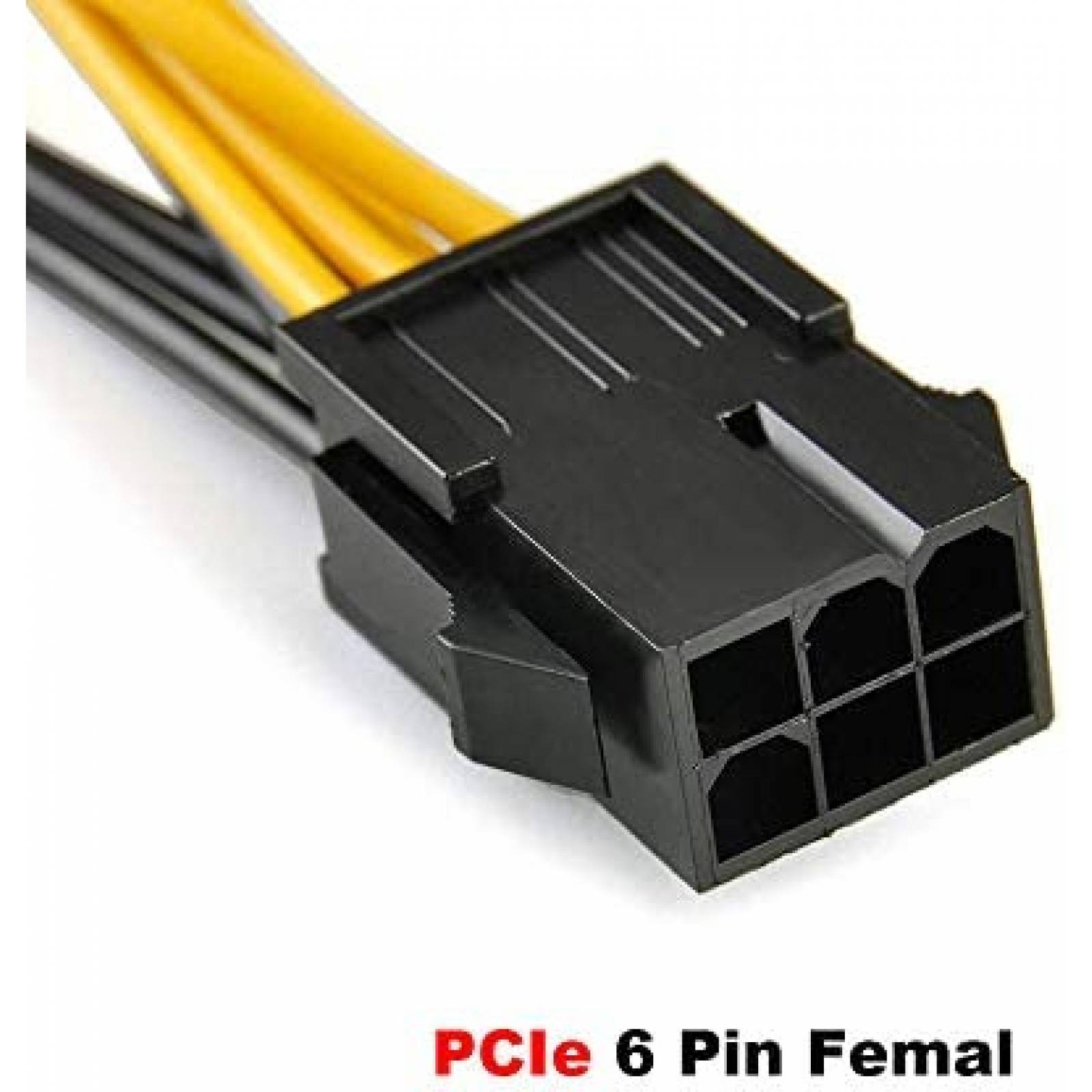 Adaptador Endless 6 Pzs PCIE 6 a 8 Pines Hembra-Macho -Negro