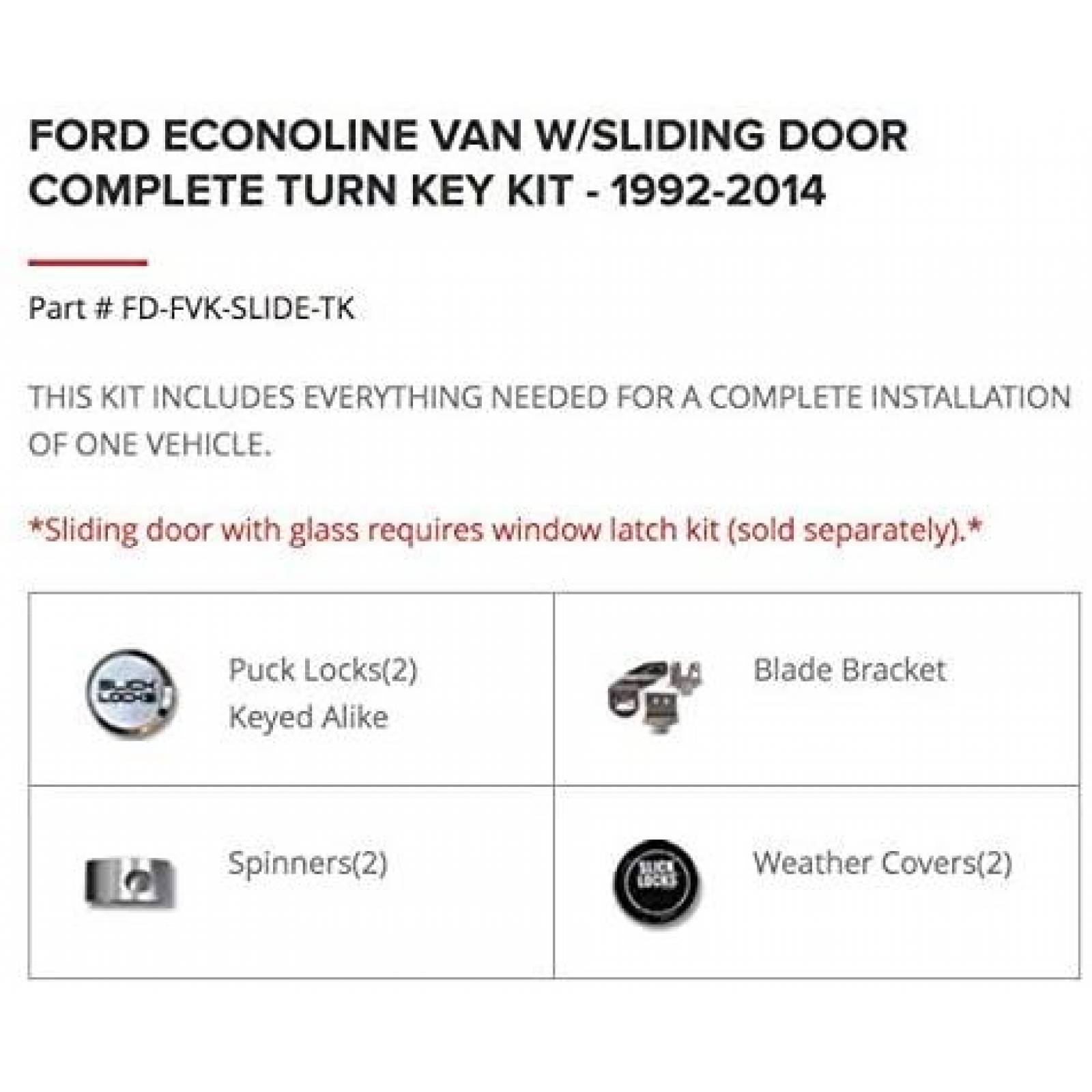 Kit Puerta Slick Lock FD-FVK-SLIDE-TK Cerradura Giradores