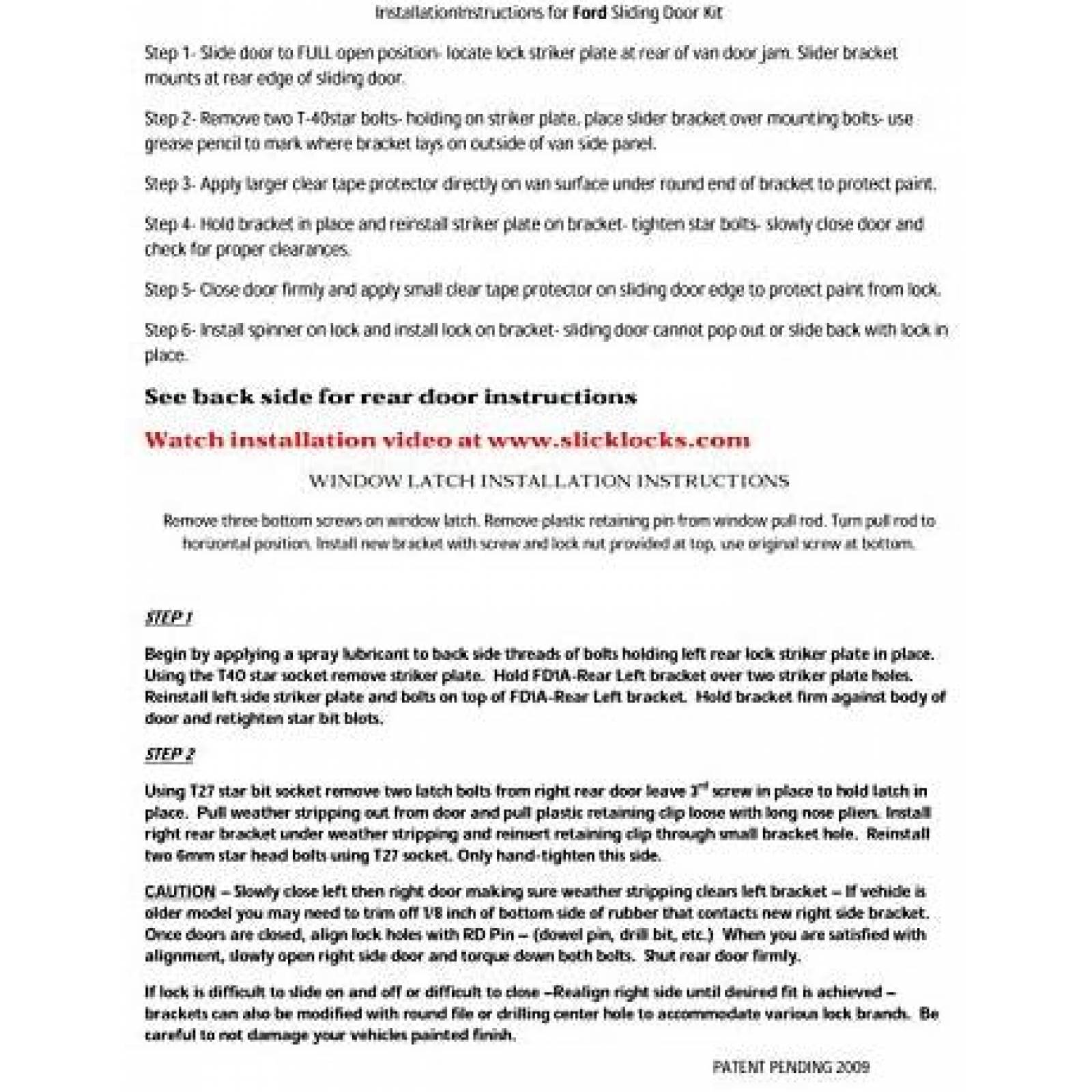 Kit Puerta Slick Lock FD-FVK-SLIDE-TK Cerradura Giradores