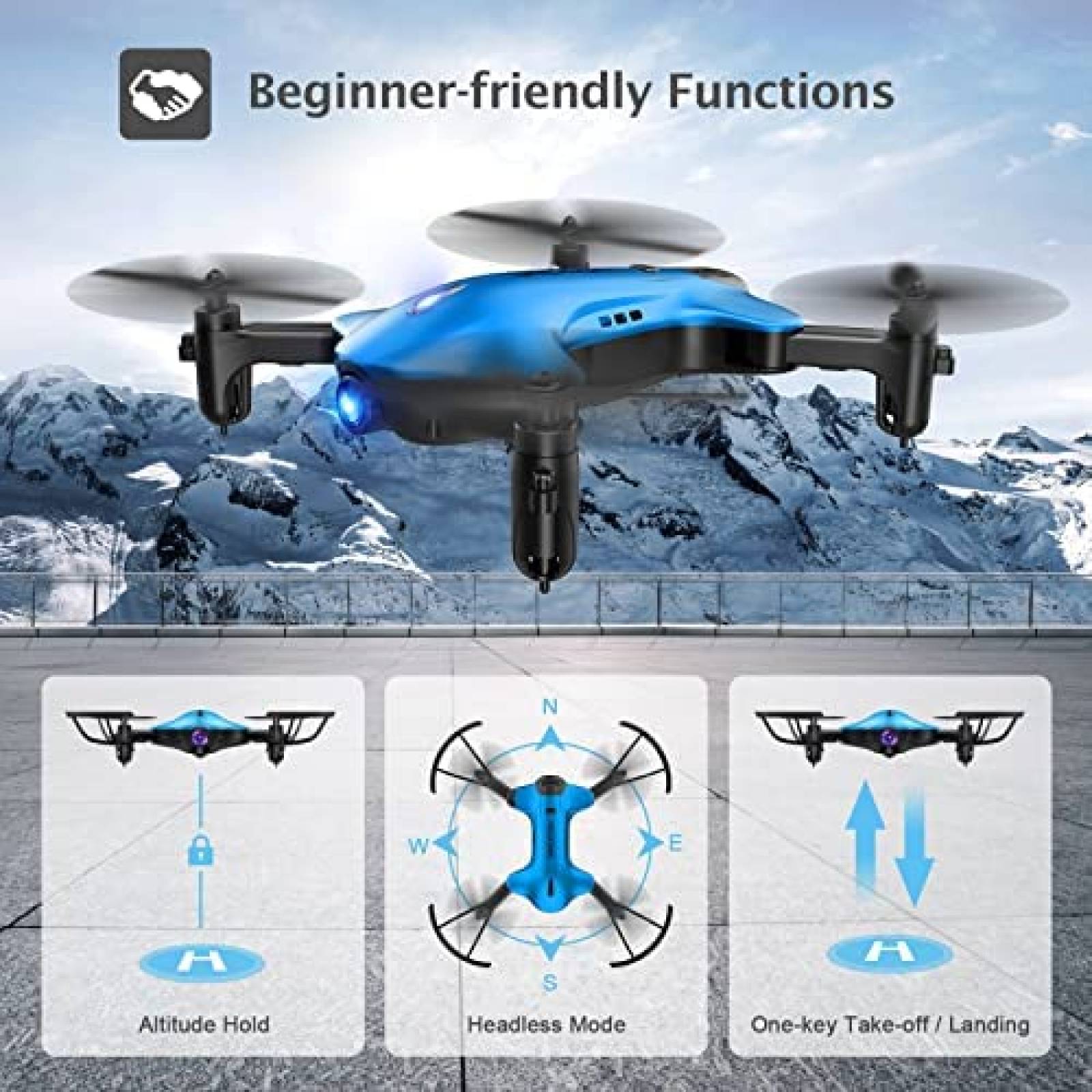 Drone DROCON con camara RC 1080P WiFi 2 baterias plegable