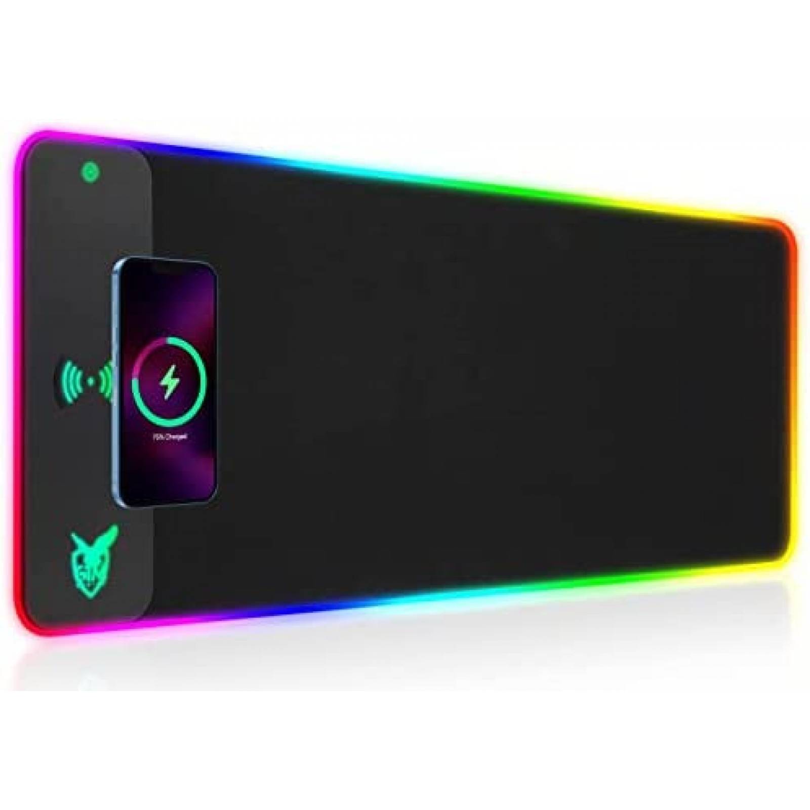 Mouse Pad Gamer GIM LED RGB 10W Carga Inalambrica -Negro