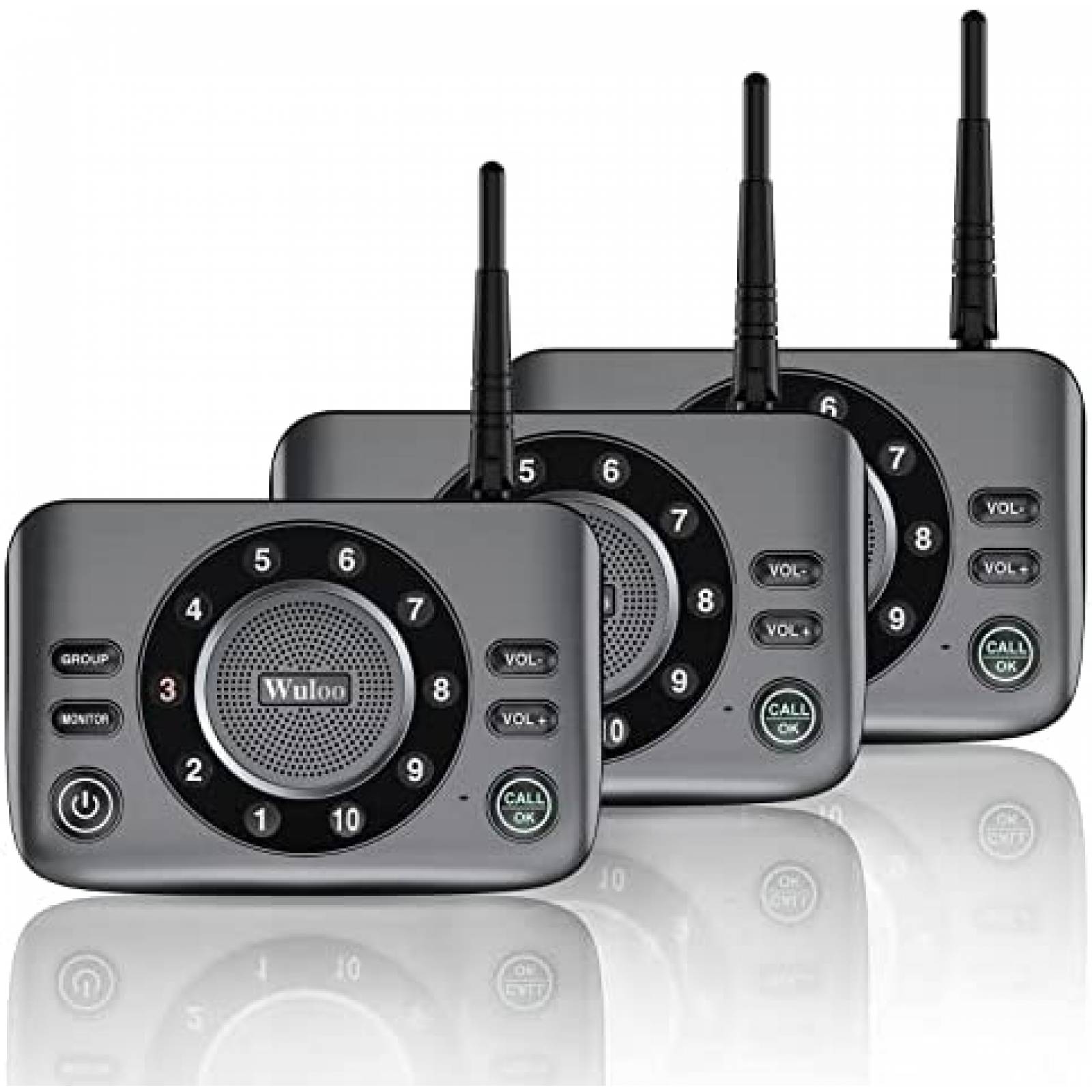 Intercomunicadores Inalambricos Wuloo Dos Vias Duplex -Gris