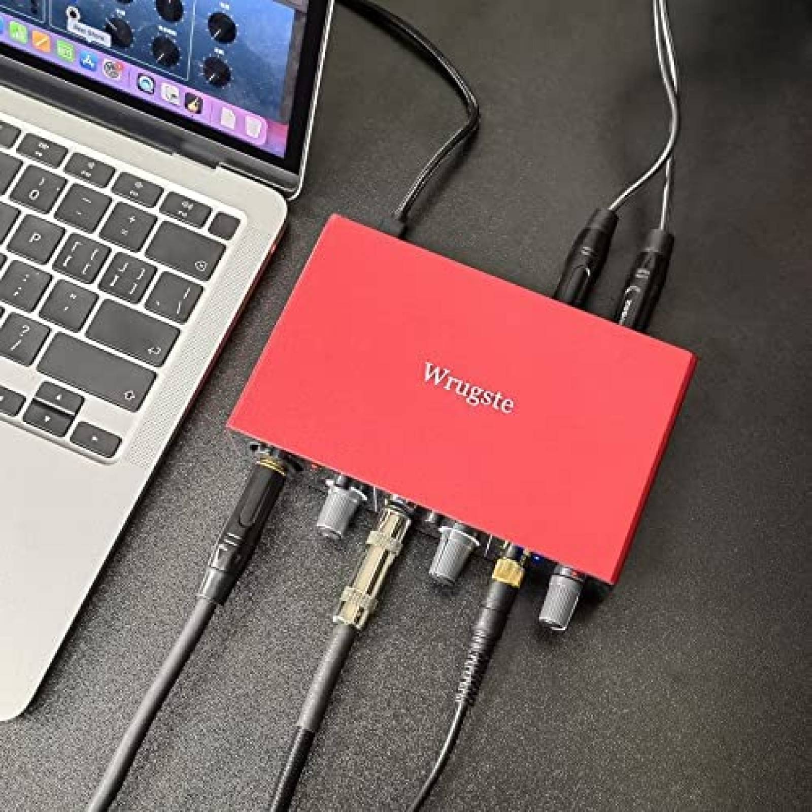 Interfaz de Audio Wrugste 2i2 de Entrada XLR -Rojo