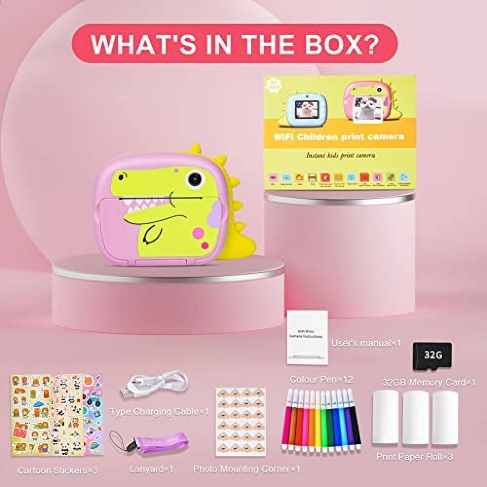 Camara Para Niños Ansee Impresion Instantanea -Rosa