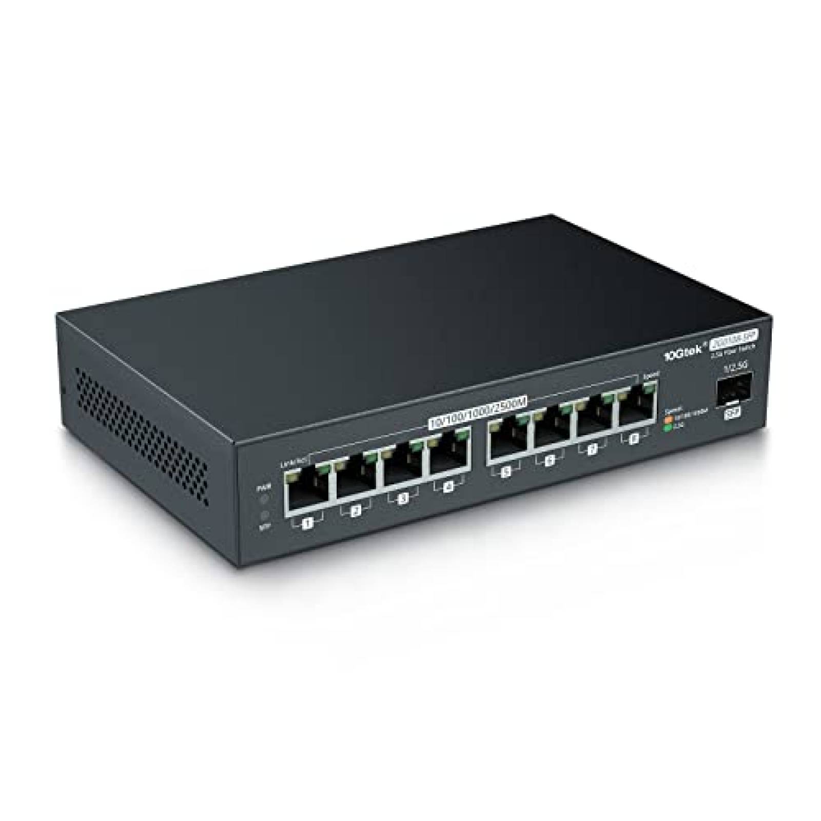 Switch 10Gtek 5 Puertos 2.5G GBASE-T 12V-1.5A -Negro