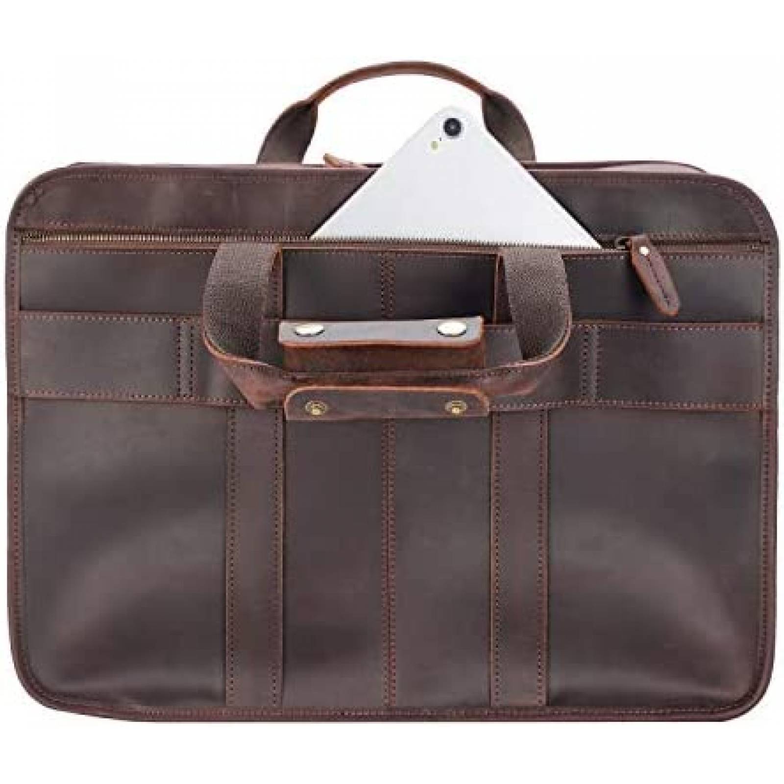 Maletin para Laptop Compalo de Piel para Laptop -Cafe