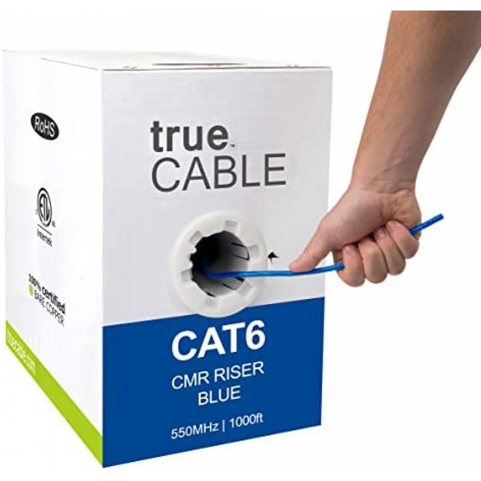 Cable Ethernet TRUE CABLE Cat6 Riser CMR 300m 23 AWG -Azul