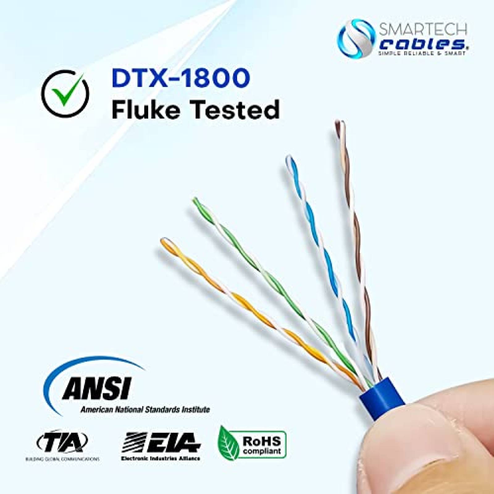 Cable Ethernet NewYork Cables Cat5e Plenum 300m 24 AWG -Azul