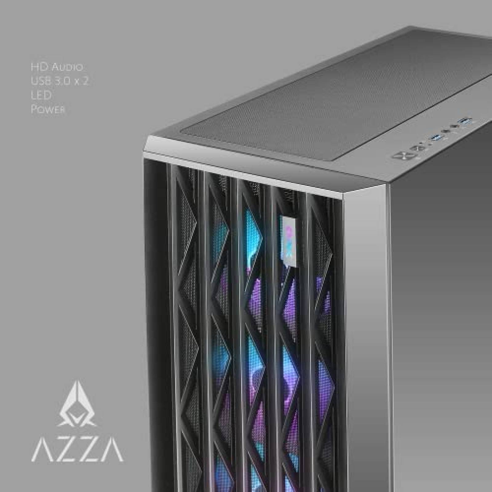 Gabinete PC AZZA Resistente Vidrio Templado RGB -Negro