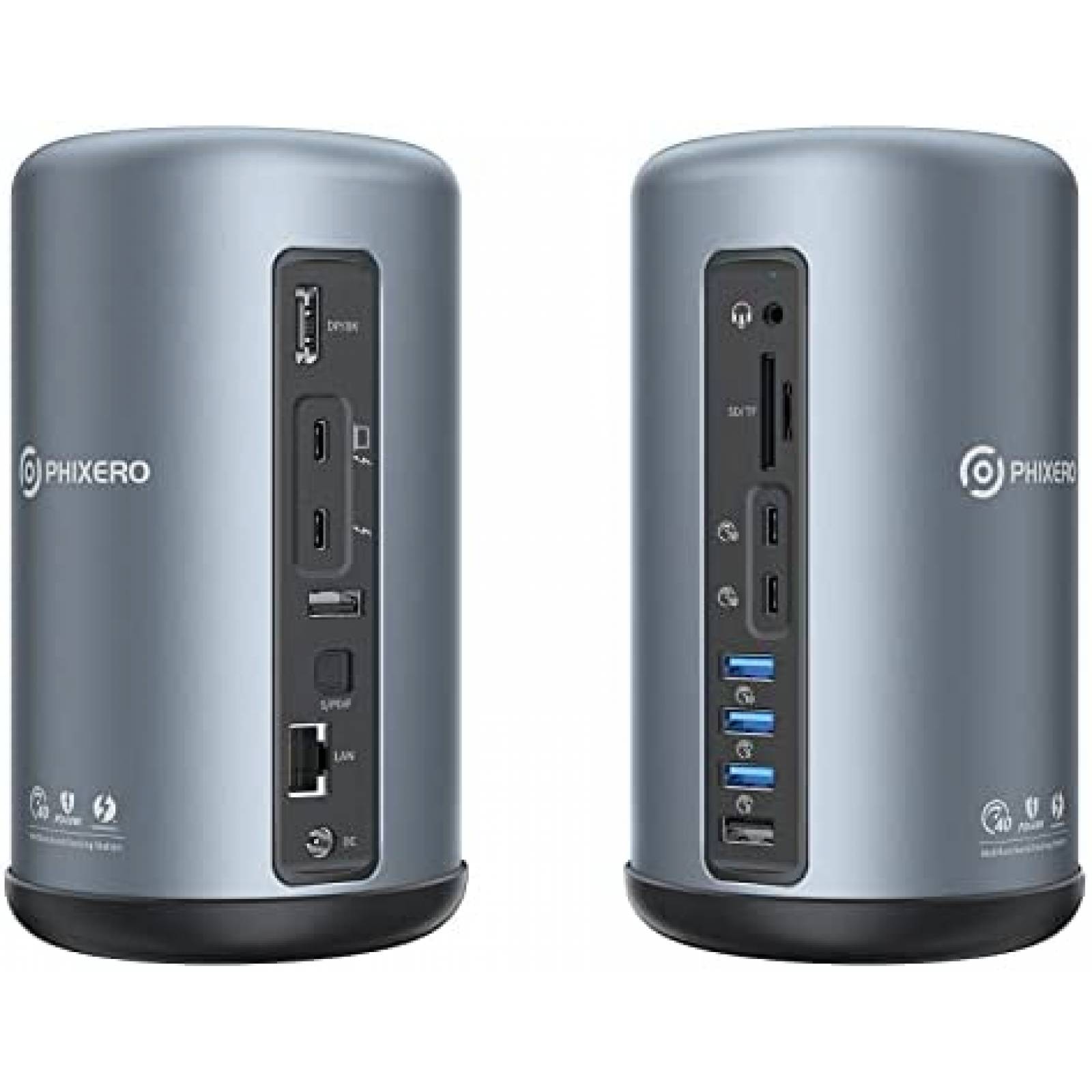 Docking Station PHIXERO 16 en 1 Doble 4K DP 8K SD TF -G