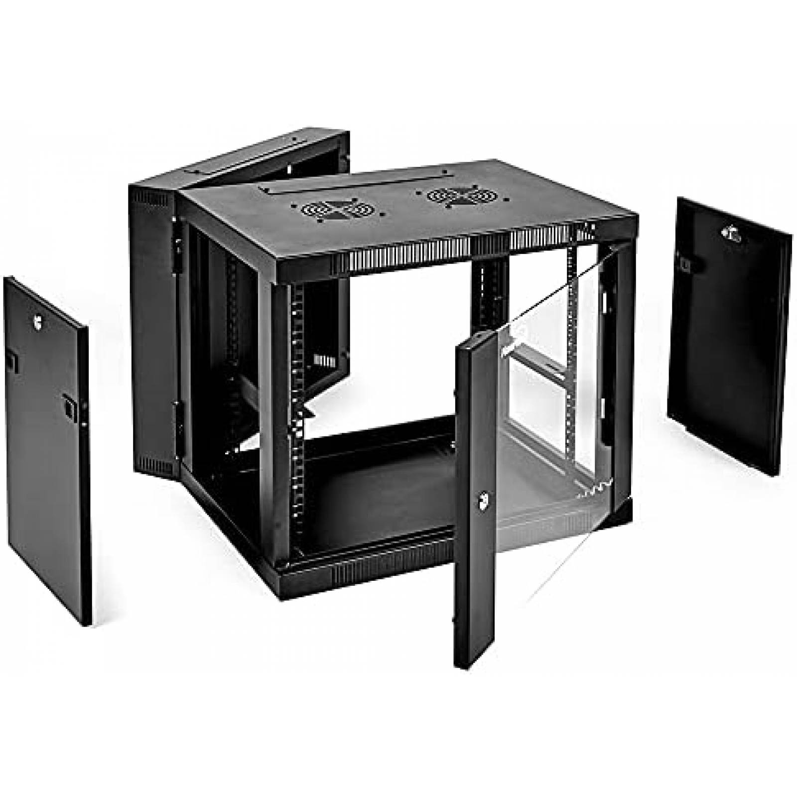 Gabinete de Red NavePoint 9U 650 mm de Profundidad -Negro