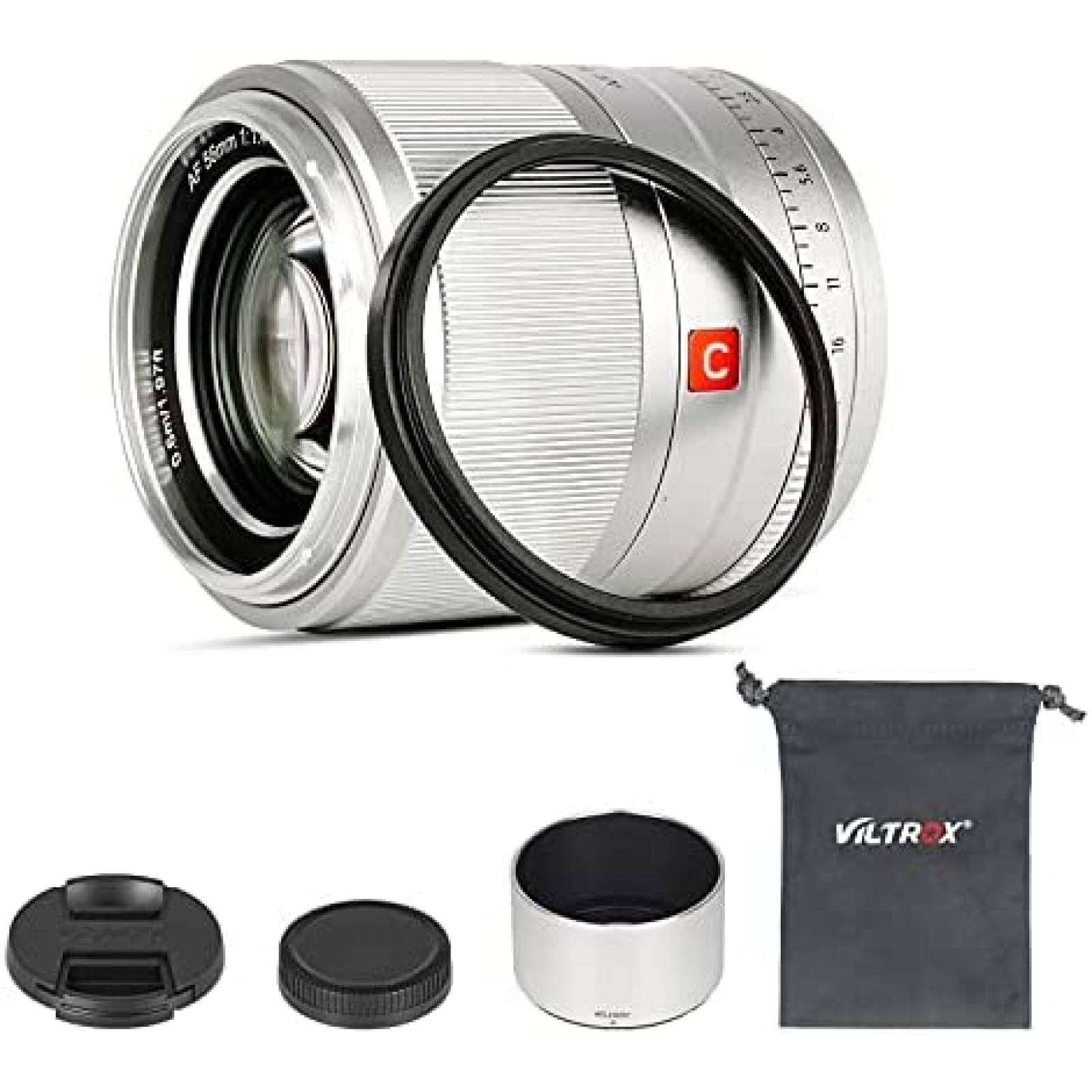 Lente de Camara Voltrox APS-C para Fujifilm X-Mount -Plata