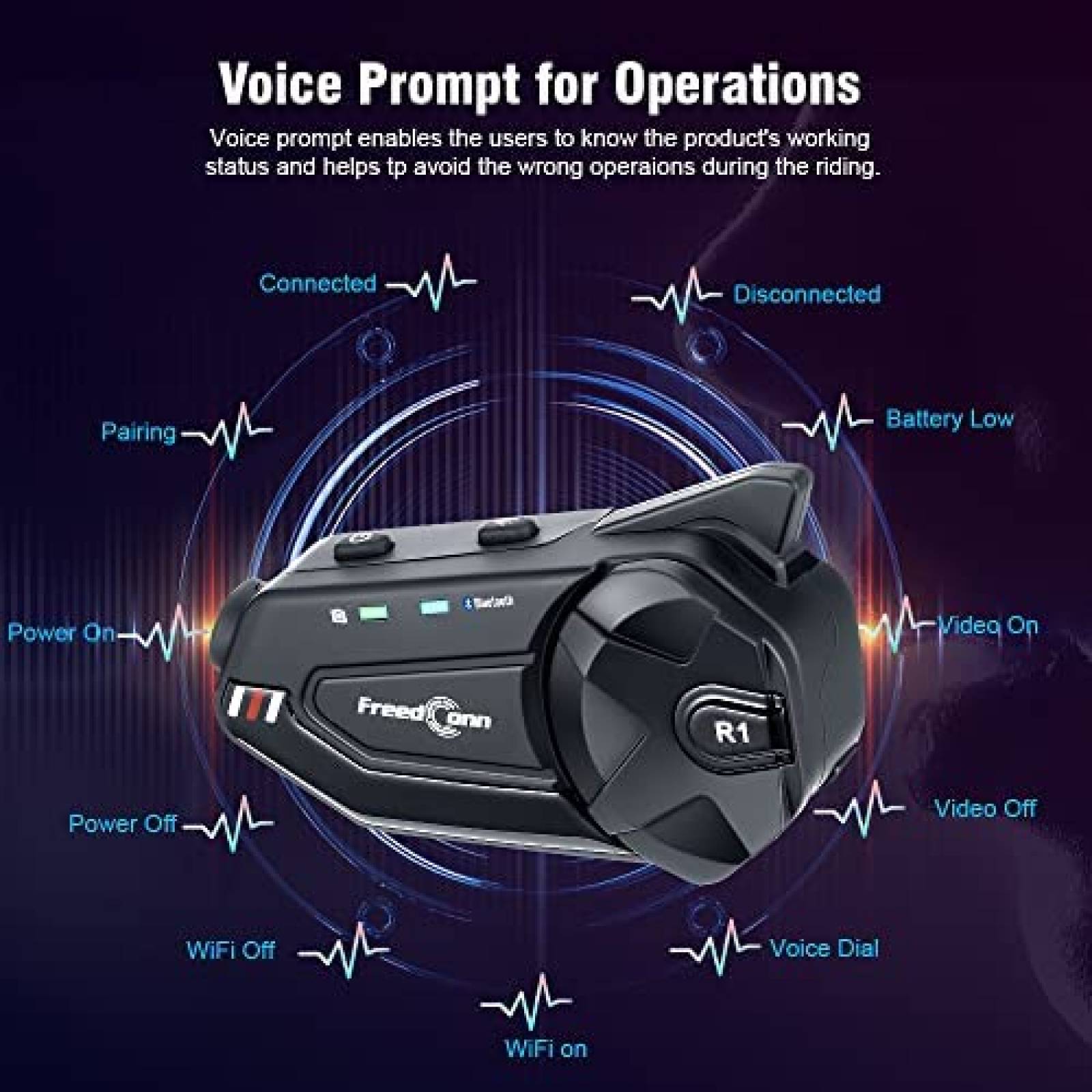 Intercomunicador De Casco FreedConn R1 PLUS con Camara 1pz