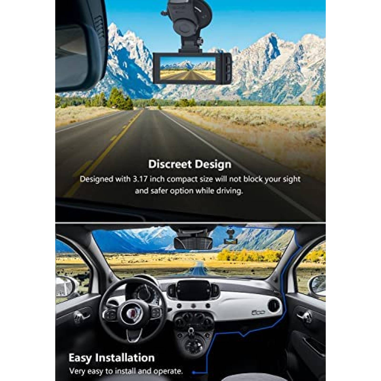 Camara para Auto REDTIGER F7N Dash Cam Frontal 4K WiFi GPS