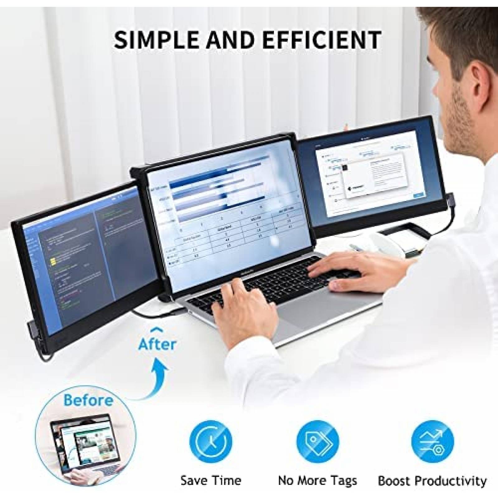 Extensor De Pantalla Para Laptop Alecewey 12'' FULL HD