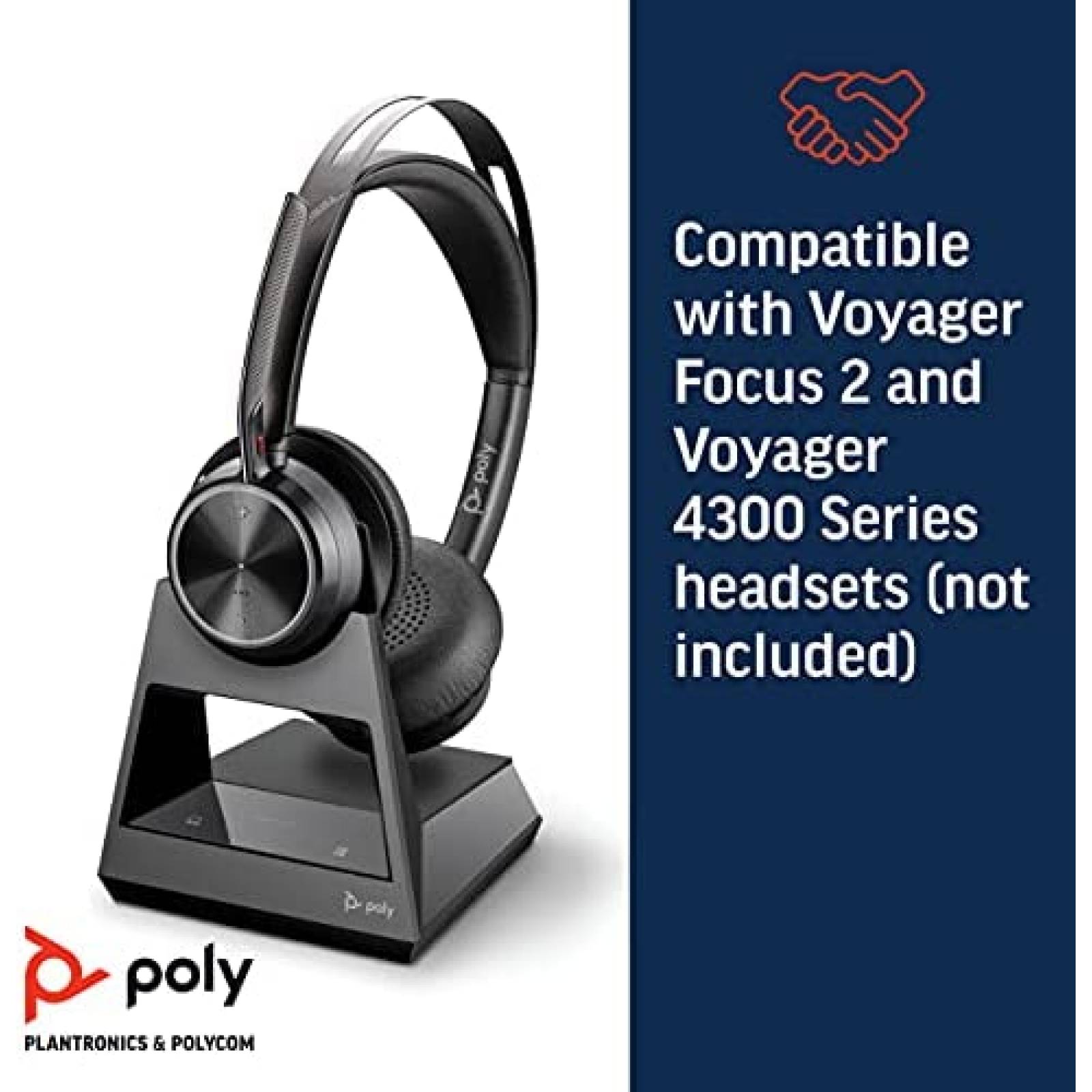 Soporte Cargador Poly para Headset Plantronics -Negro