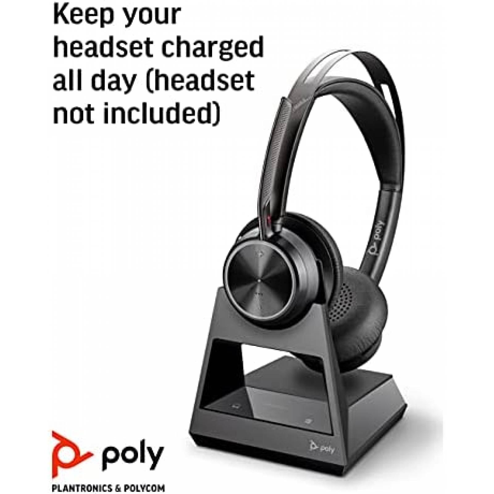Soporte Cargador Poly para Headset Plantronics -Negro