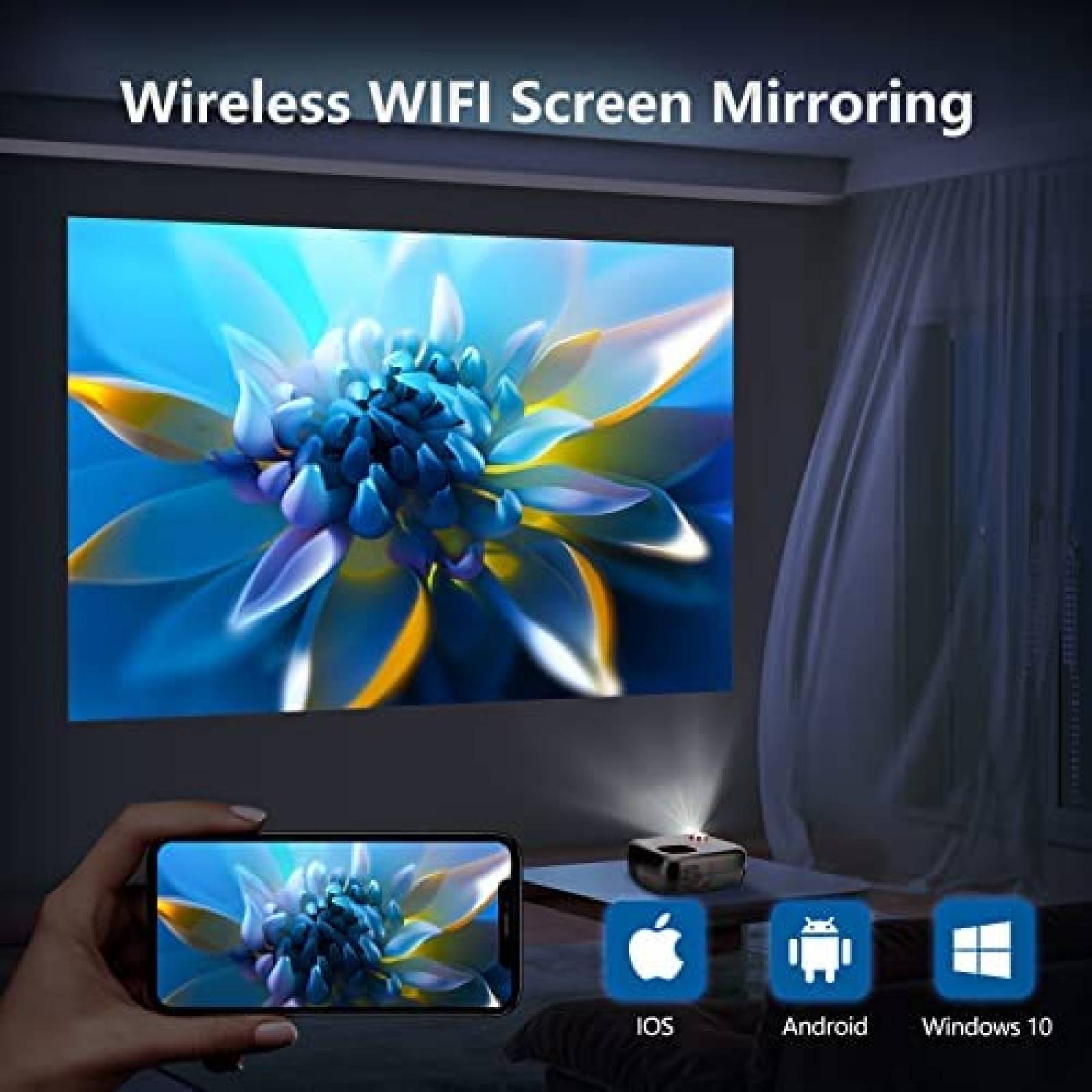 Proyector De Video VGKE Portable 1080P 9000L -Negro