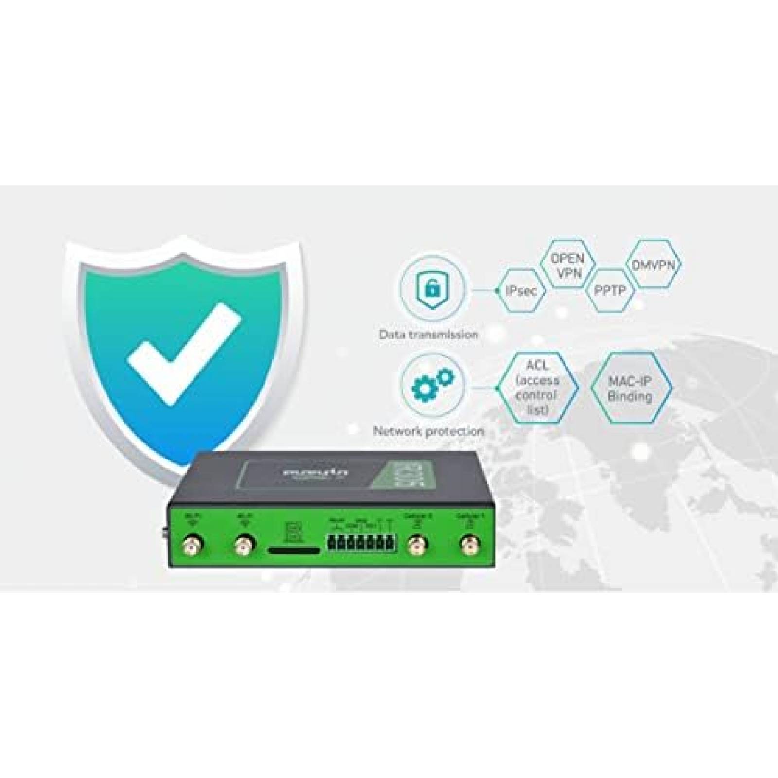 Router inhandgo IR305 LTE 4G VPN 5 PuertoS Ethernet -Negro