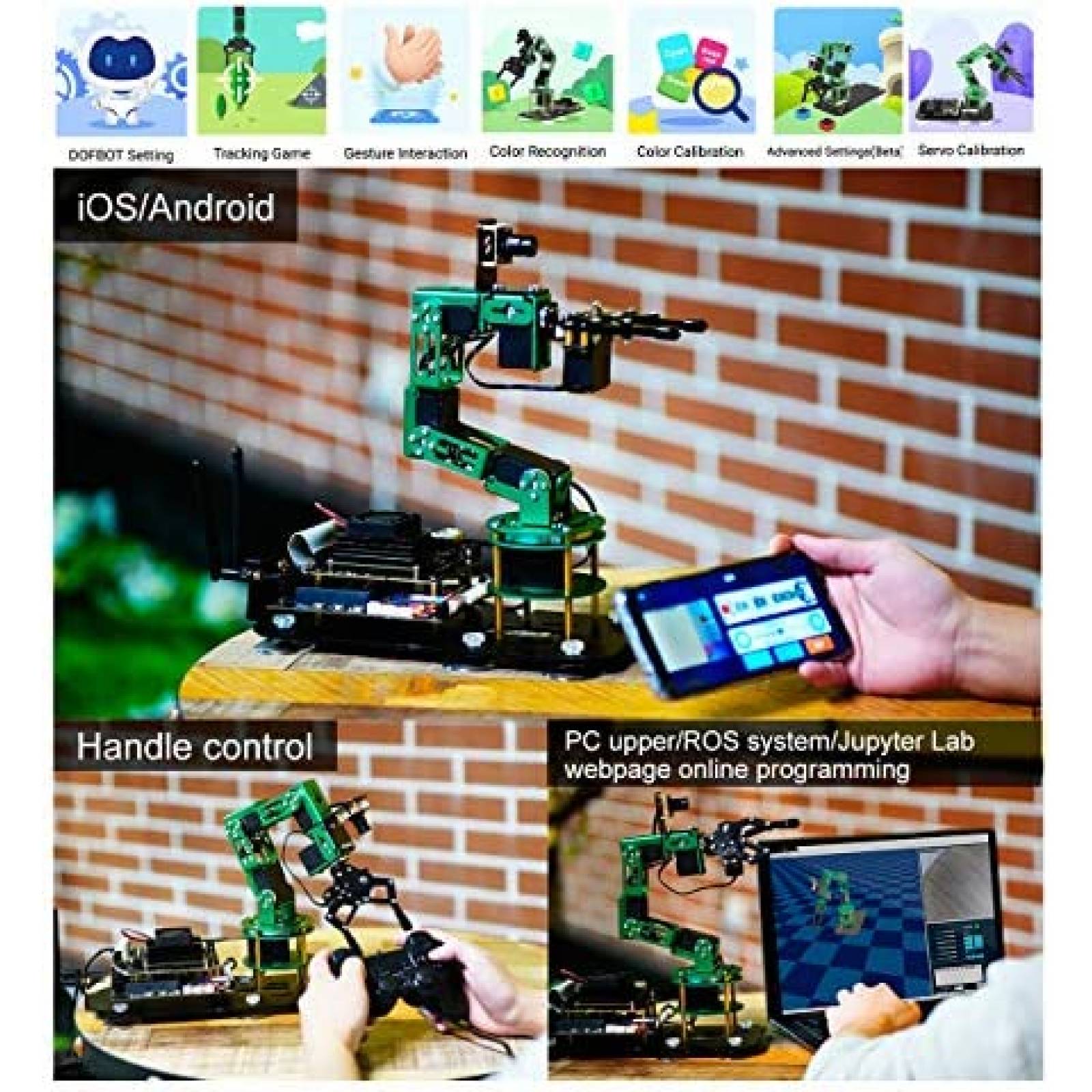 Brazo robot Yahboom Dofbot Con Kit Jetson Nano B01 -Negro