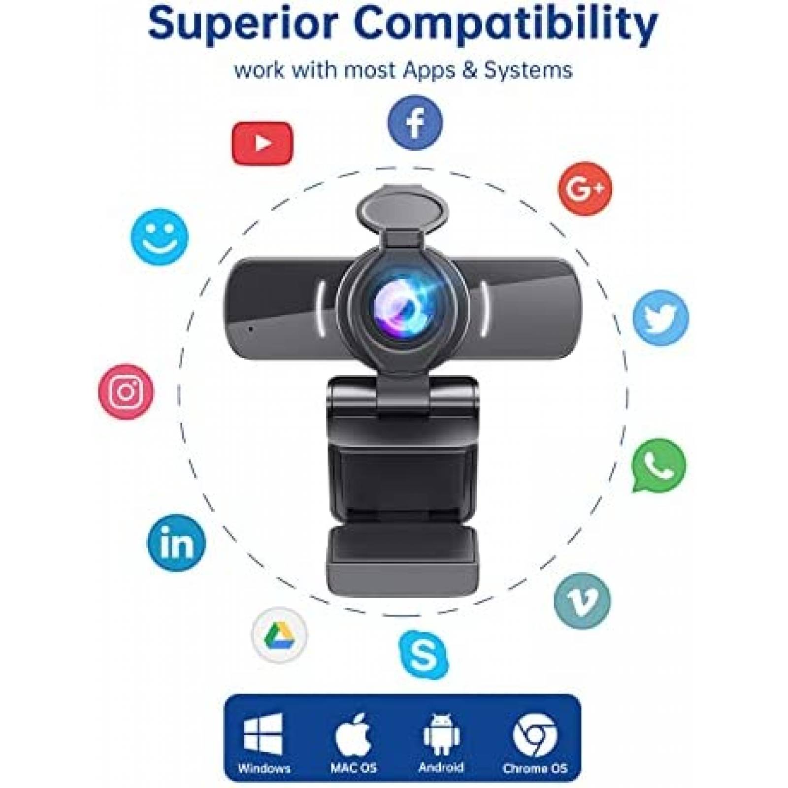 Camara Web Gospace 1080p FHD 30FPS Reduccion de Ruido 3D