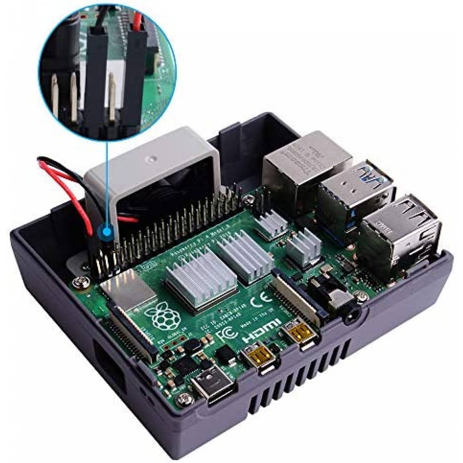 Carcaza Enfriamiento GeeekPi Raspberry Pi 4 con Ventilador