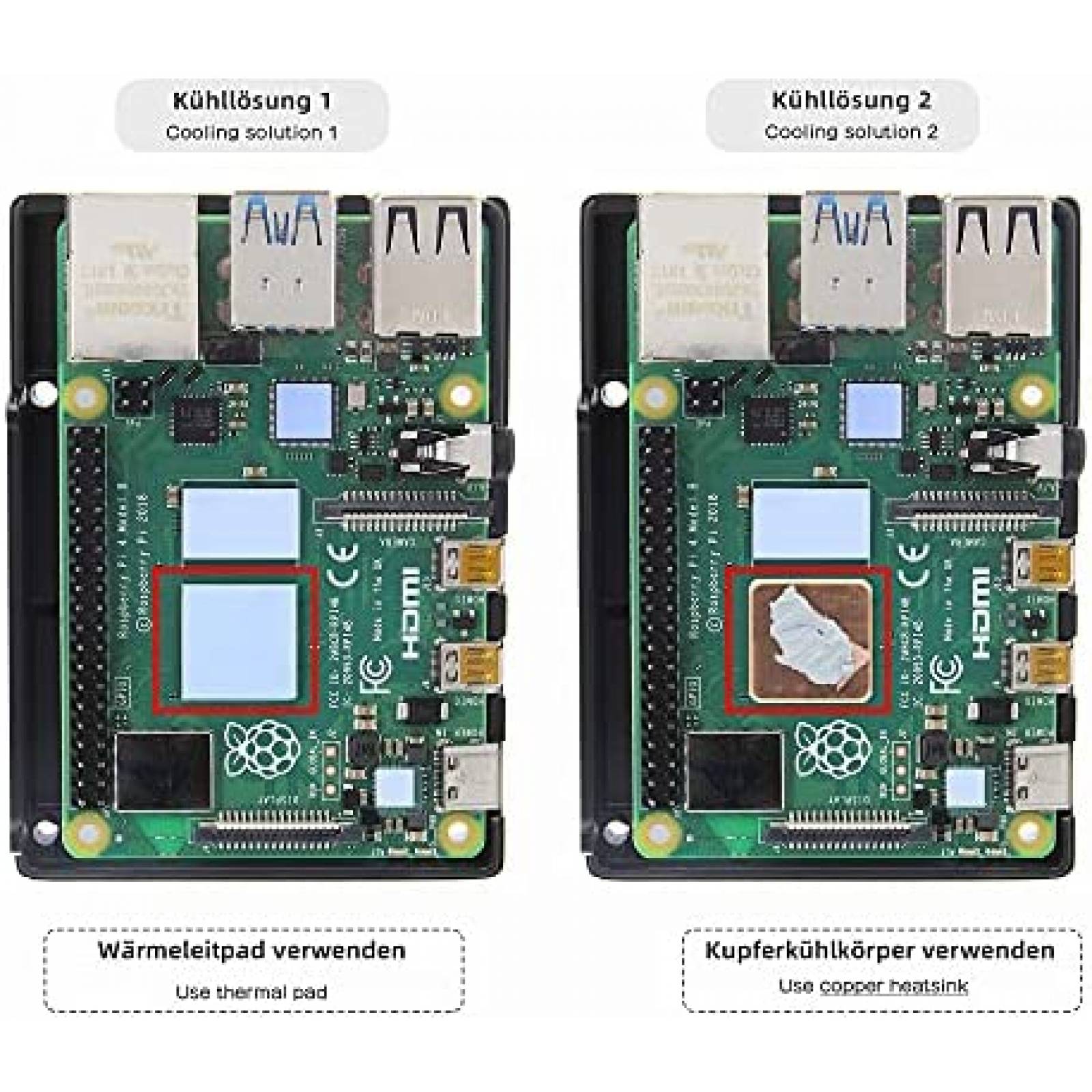 Funda Para Raspberry Pi 4 Geekworm Model B Aluminio Negro 