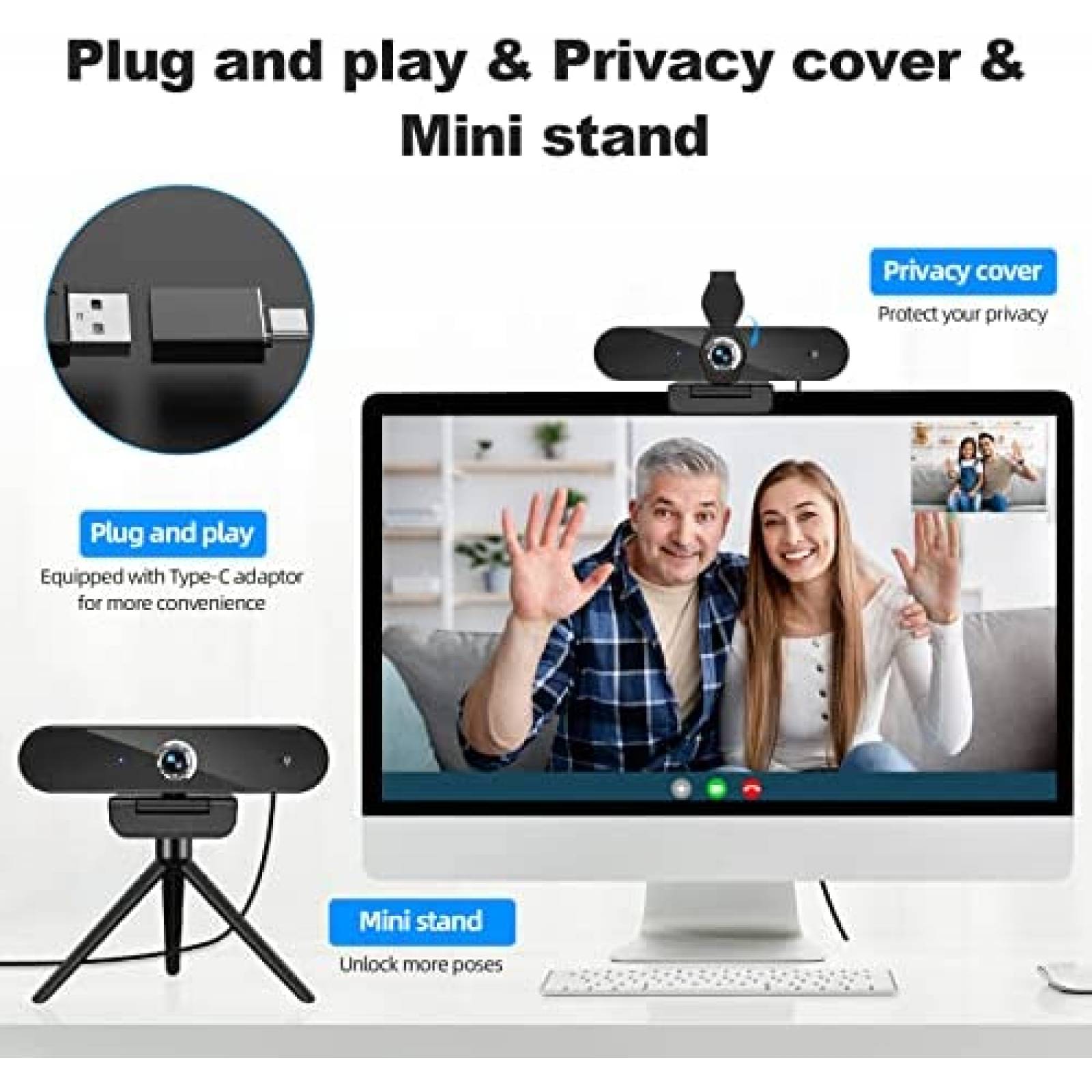 Camara Web Nisheng M3 4K UHD 85 30FPS Autoenfoque + Tripie